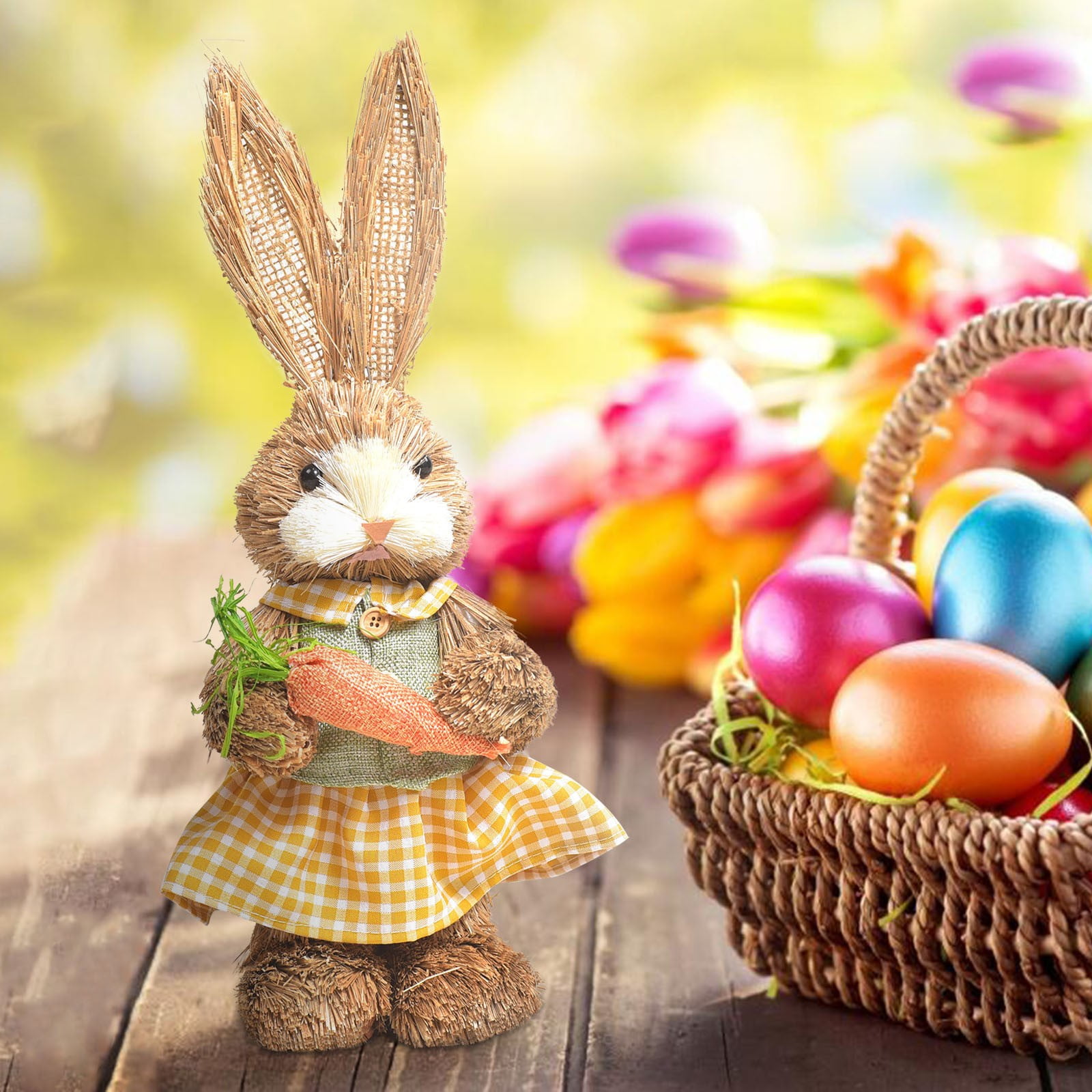 EUDIDV Easter Decor Easter Figurines Easter Simulation Bunny Home ...