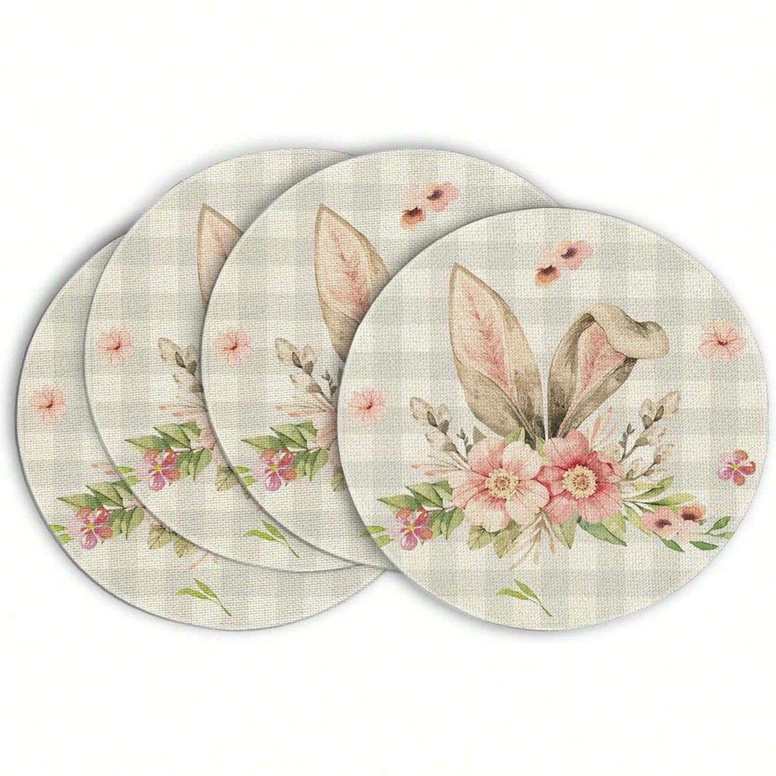 EUDIDV Easter Decor Easter Figurines Rotundity Placemats Set Of 4 Linen ...