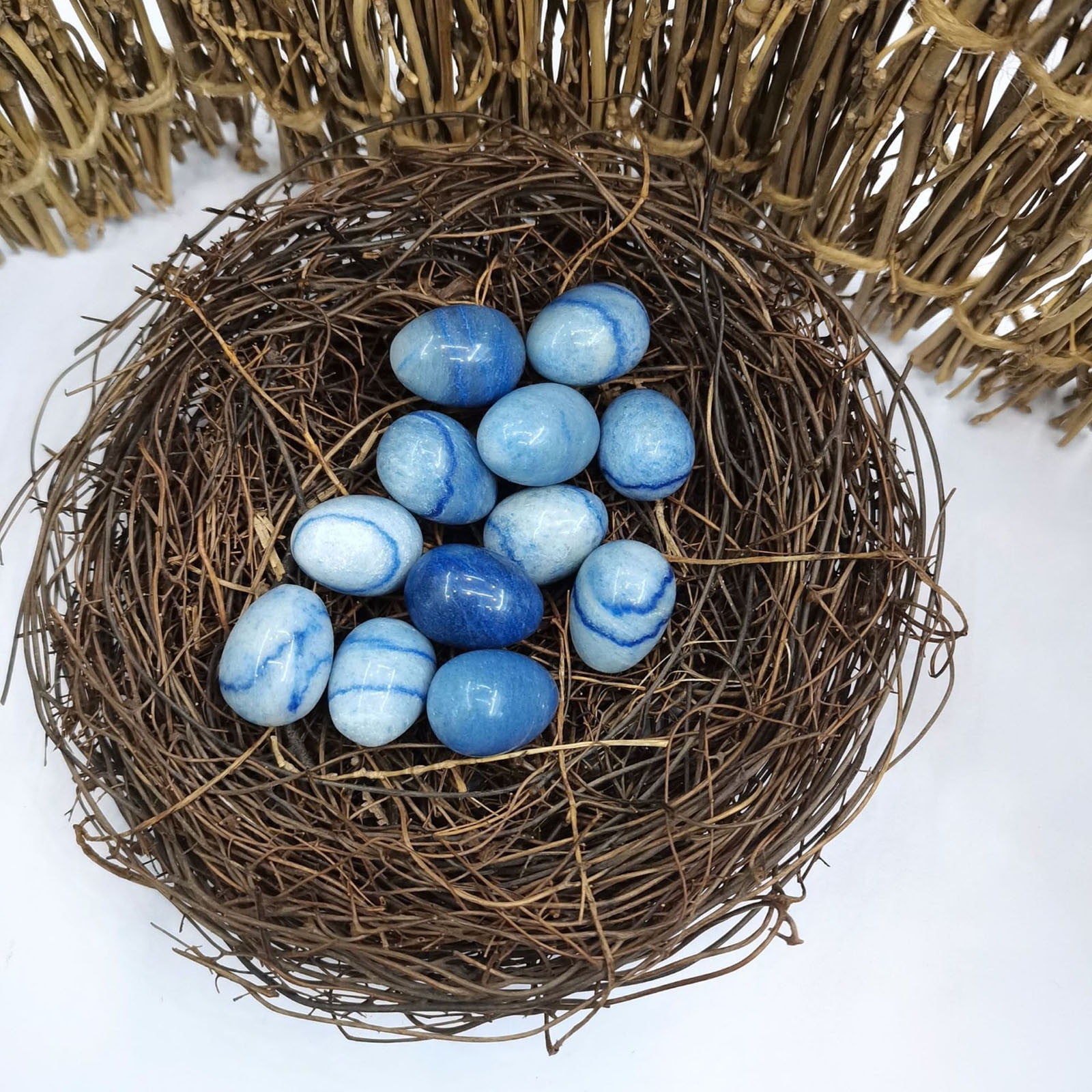 EUDIDV Easter Decorations 20mm Crystal Mini Egges Agate Jade Bird Egges ...