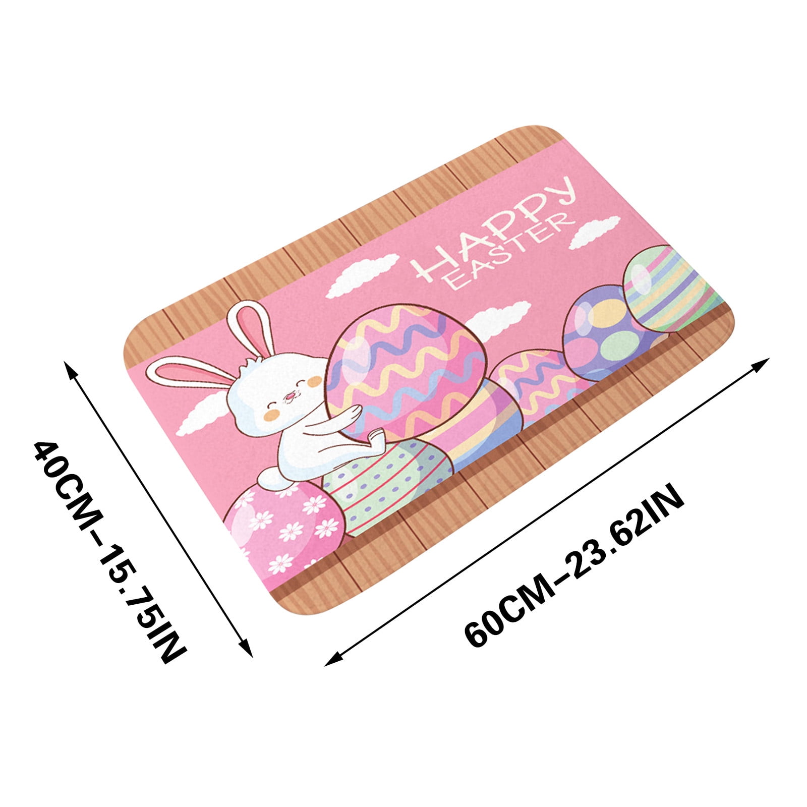EUDIDV Easter Decorations Easter Bunny Flannel Floor Mat Kitchen Door ...