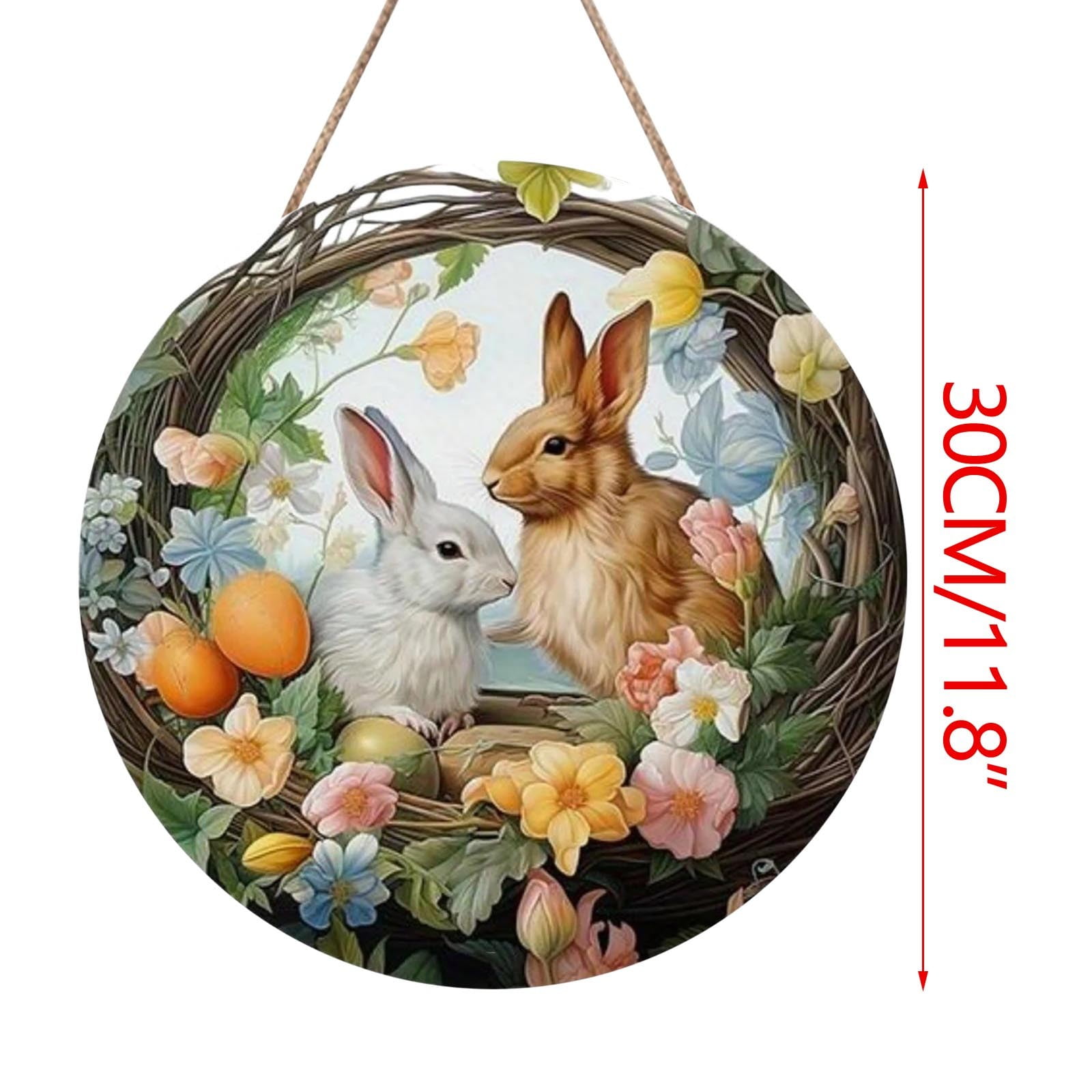 EUDIDV Easter Hanging Decor,Easter Wooden Hanging Welcome Doorplate ...