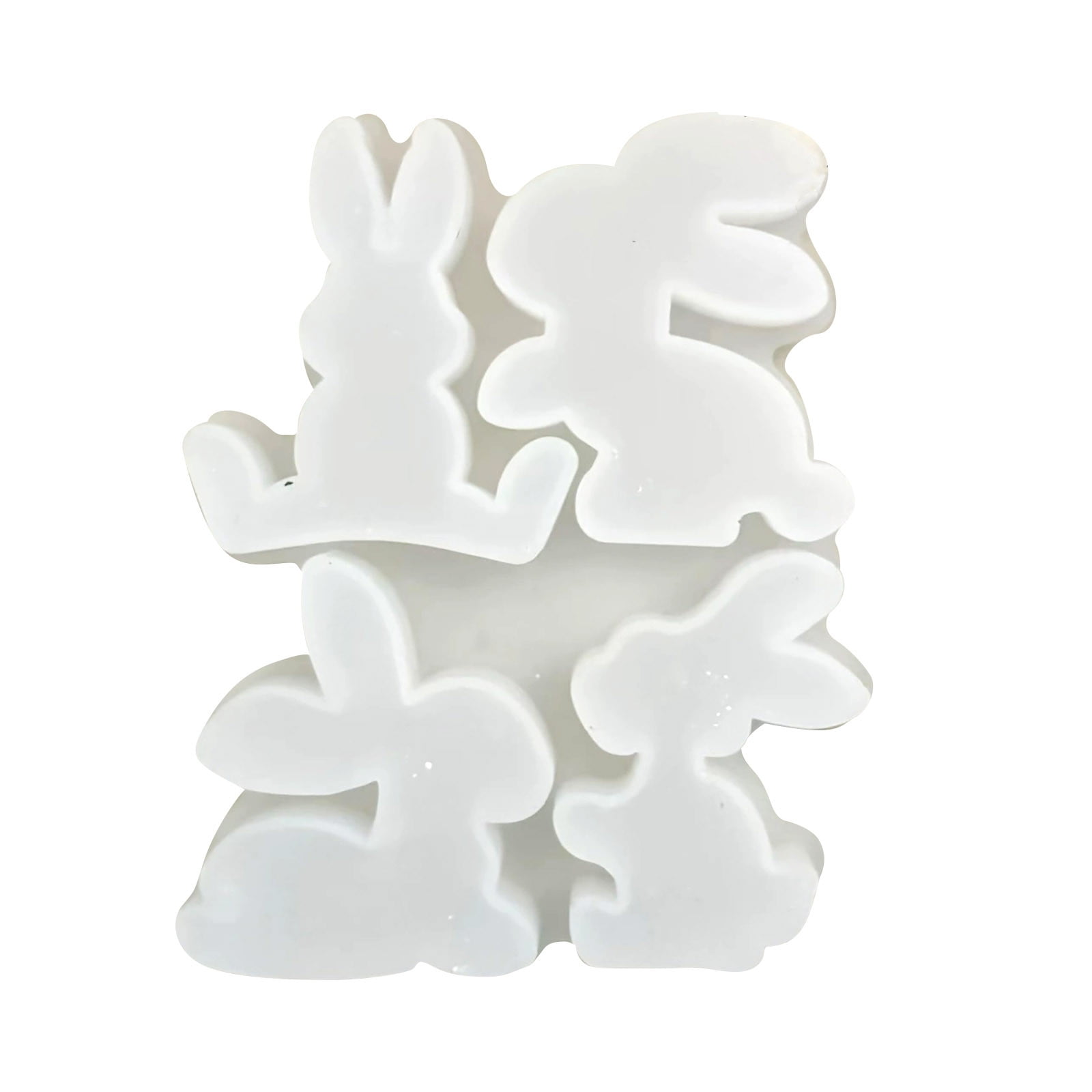 EUDIDV Easter Mold,Easter Bunny Four Types Of Rabbits Gypsum Mould ...