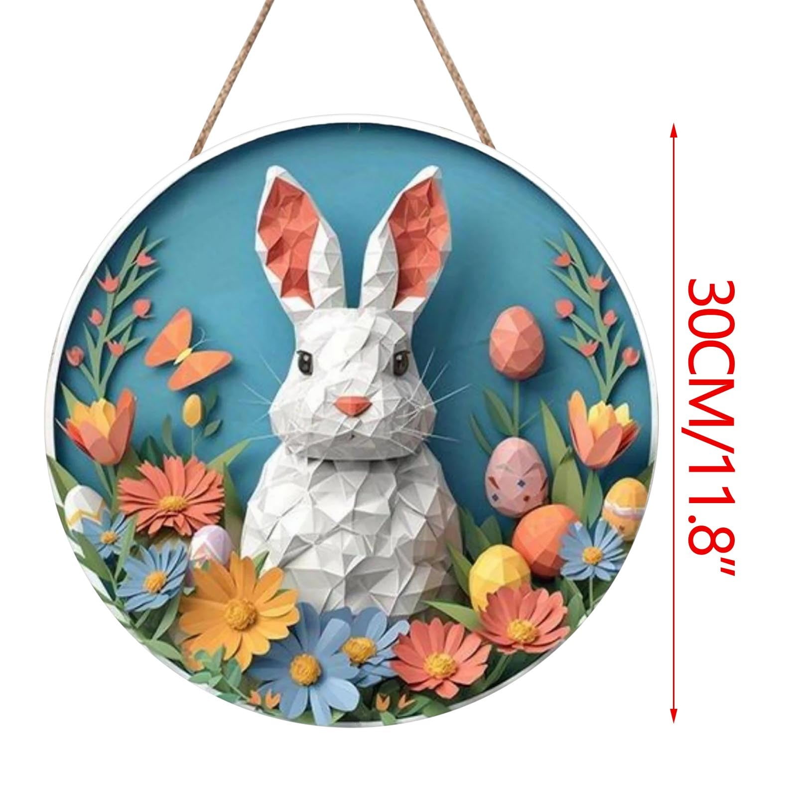 EUDIDV Easter Wooden Hanging Welcome Doorplate Festive Background Wall ...