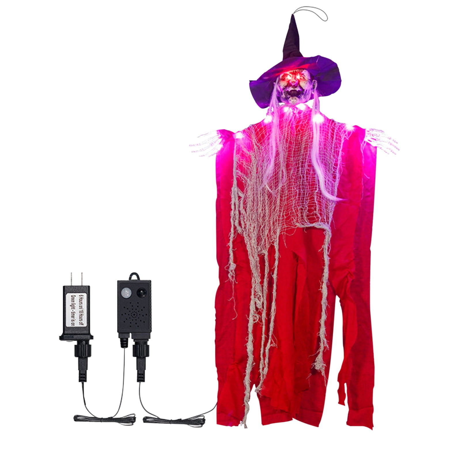 EUDIDV Glowing Halloween String Lights Motion-activated Witch Hanging ...