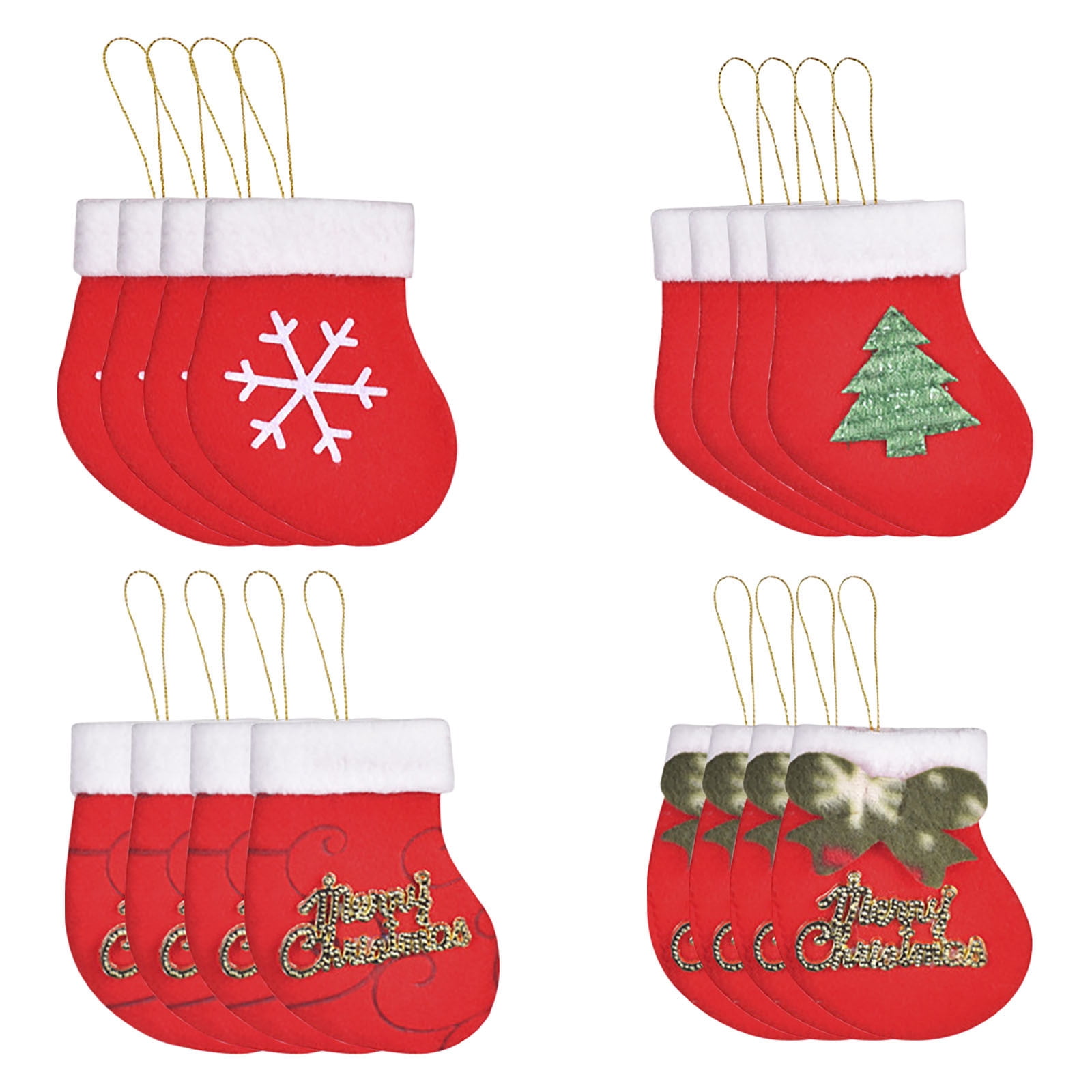 EUDIDV Hanging Decor Christmas Socks Children Gift Bag Christmas Mini ...