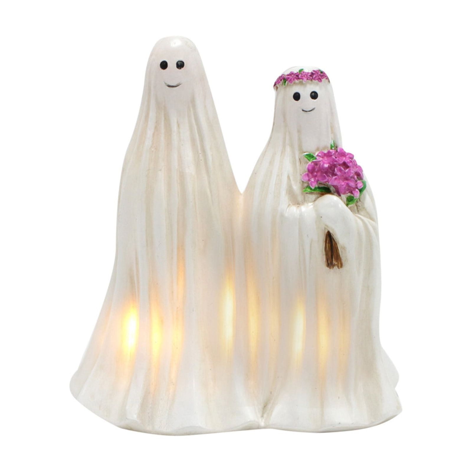 EUDIDV Haunted House Lights Halloween Resin Ghost With Lights Bride And ...