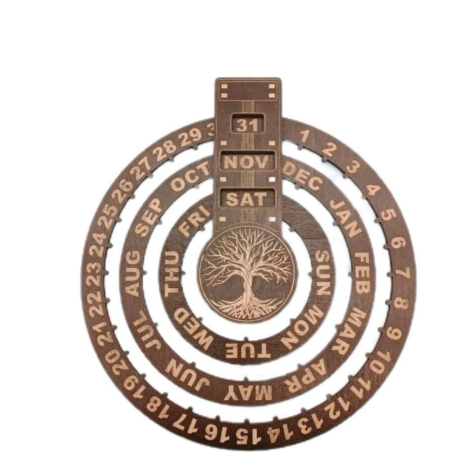 EUDIDV Home Decor Items Tree Of Life Calendar For Thousand Years Wooden ...