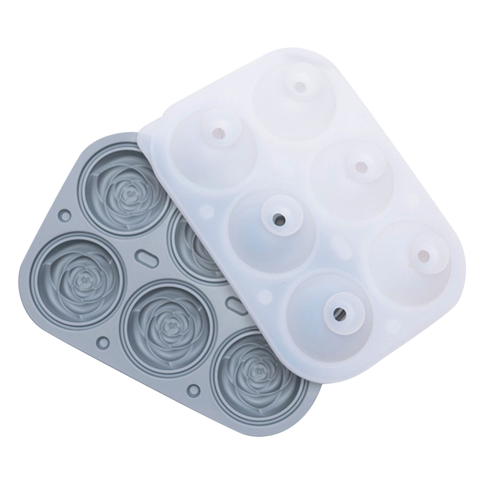 EUDIDV Ice Lattice Ice Cube Tray Food-grade 6-link Rose Ice Lattice ...