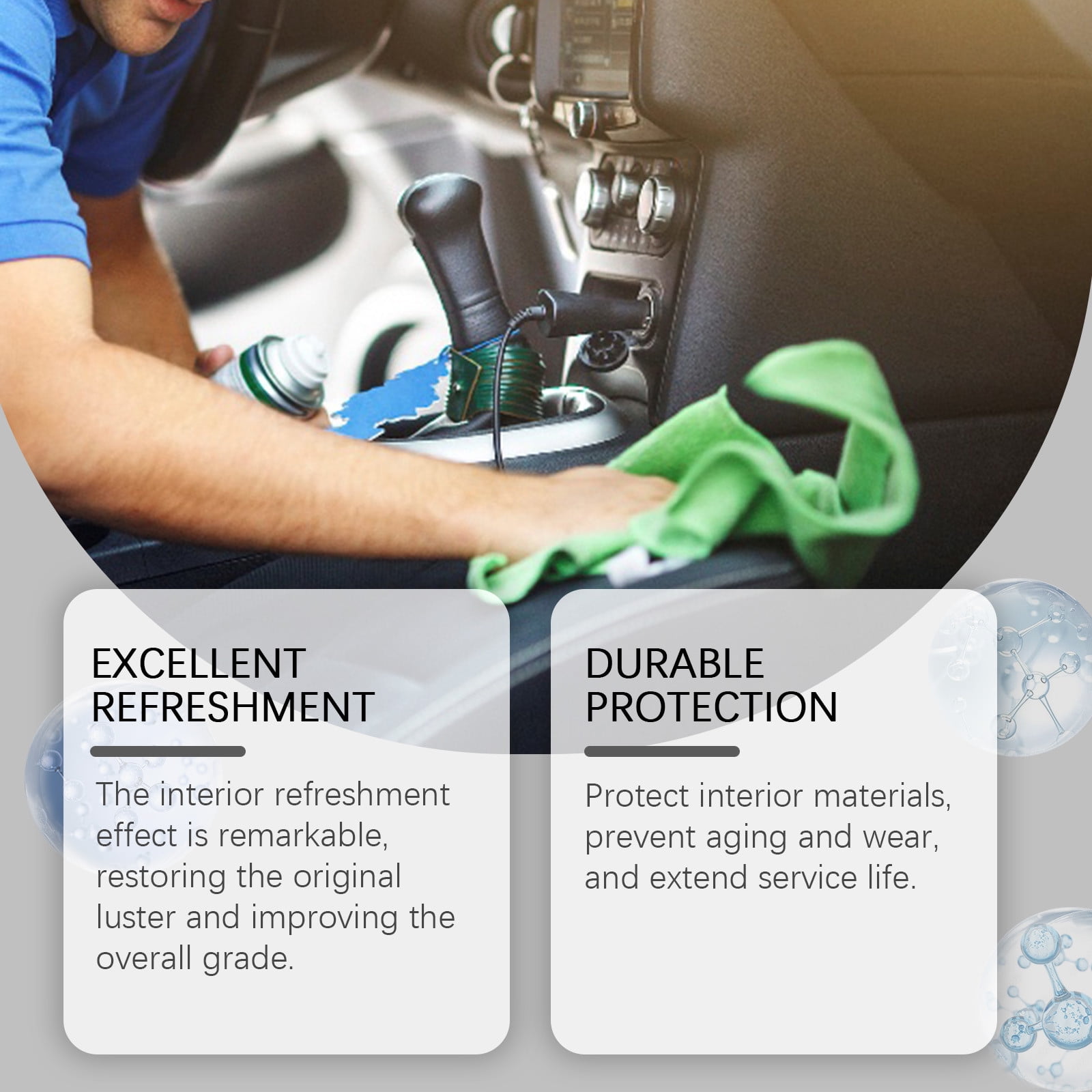 EUDIDV Interior Car Cleaner Car Interior Cleaner Car Foam Cleaner Universal Foam Cleaner Multi ...