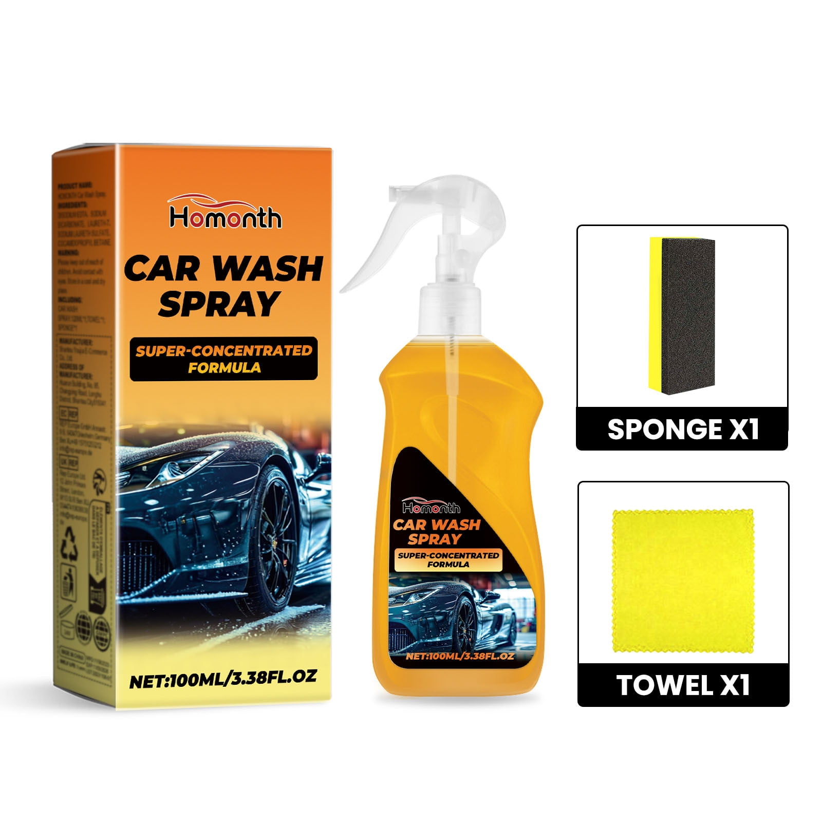 EUDIDV Interior Car Cleaner Car Wash SprayPre-measured Dissolvable ...