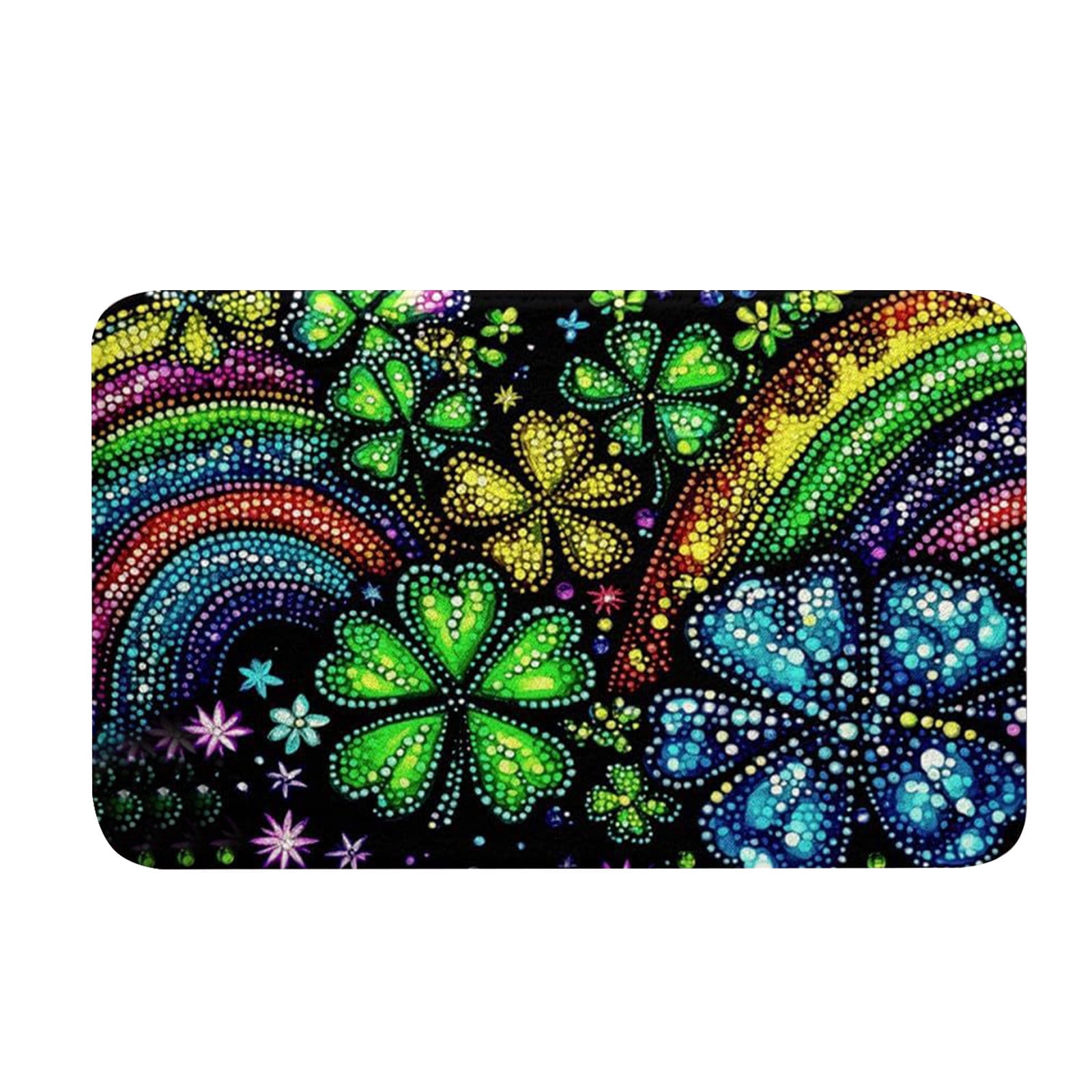 EUDIDV Irish Day St. Patrick's Three Leaf Grass Mat Porch Entrance Wear ...