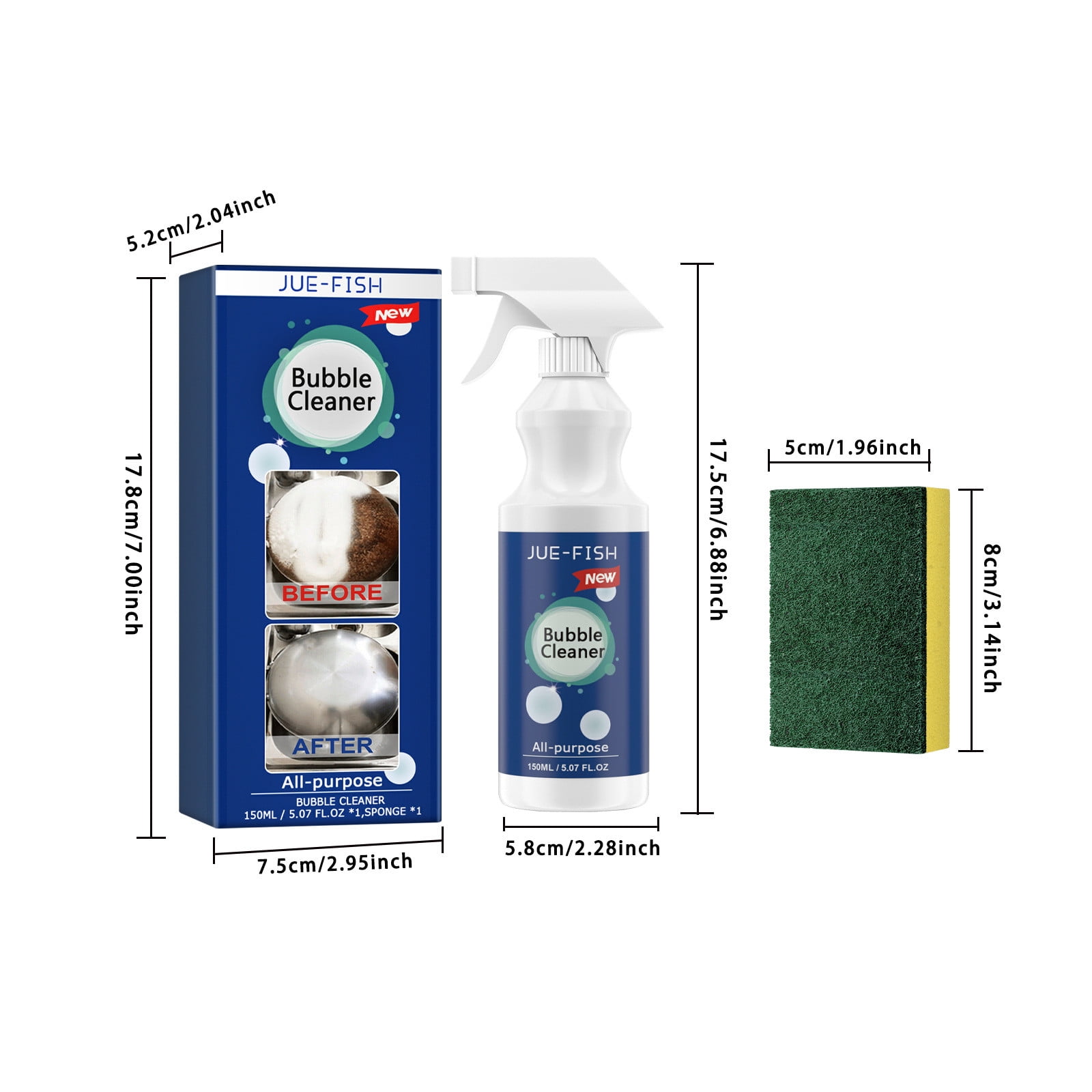 EUDIDV Kitchen Stain Cleaner 100ml Kitchen Oil Foam Cleaner Range Hood ...