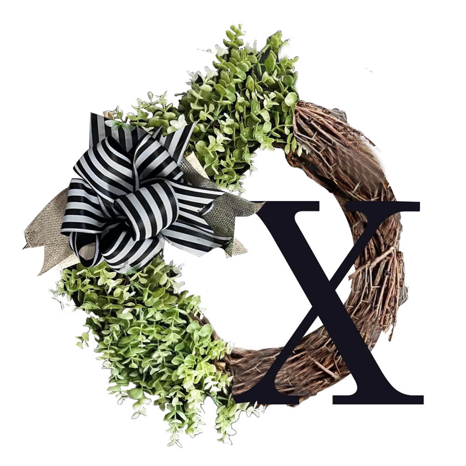 EUDIDV Mesmerizing Gate Signage Last Name Year Round Front Door Wreath ...