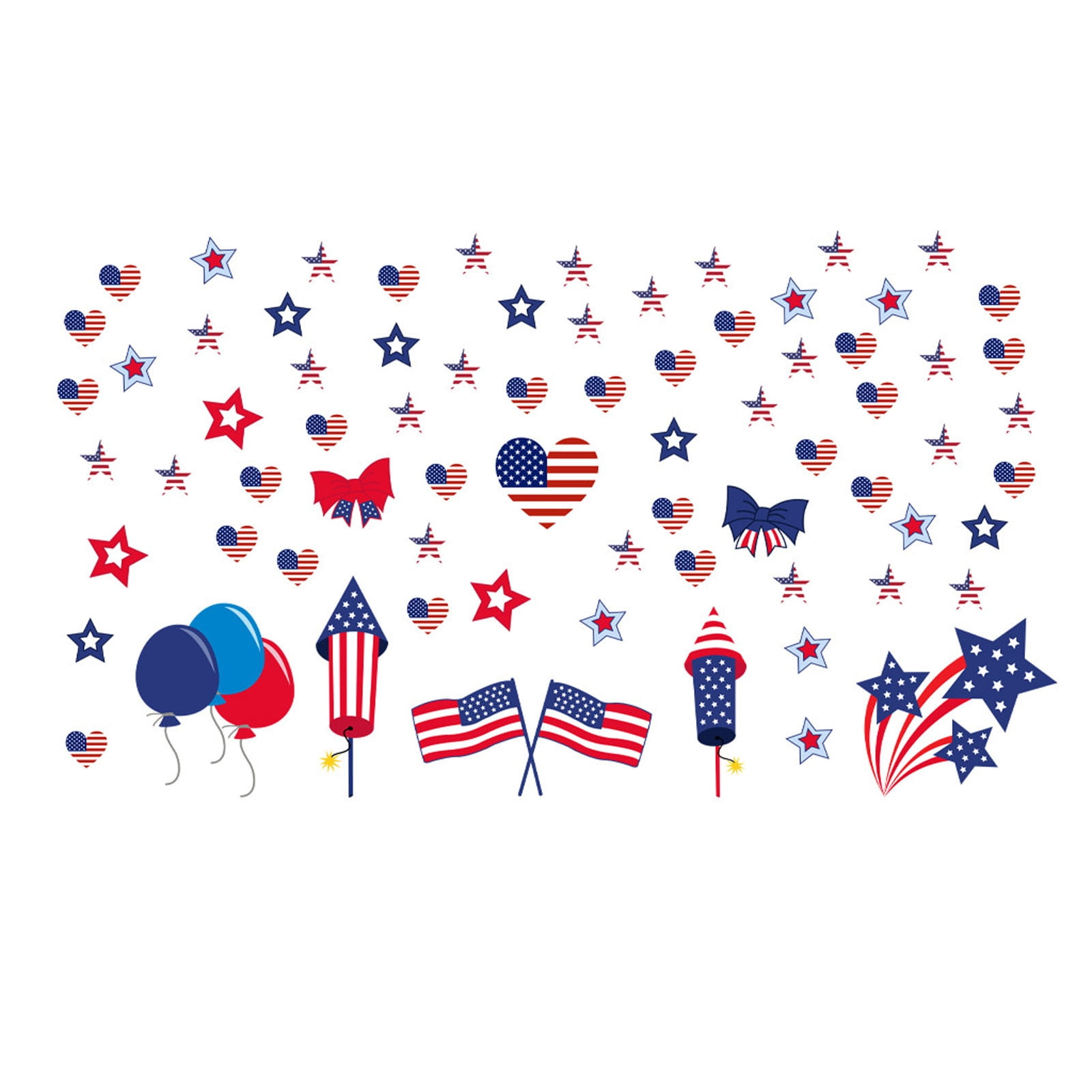 EUDIDV Patriotic Decor Dwarf Americans Independence Day PVC Frosted ...