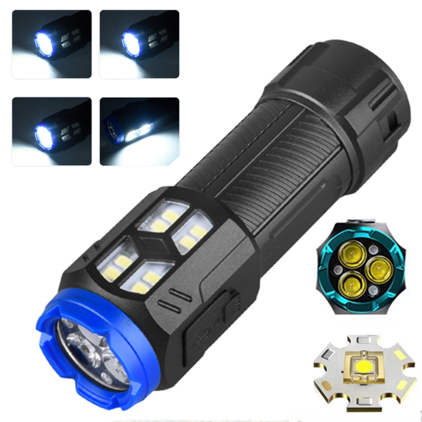 EUDIDV Portable Flashlight Camping Flashlight USB Charging LED 4 Modes ...