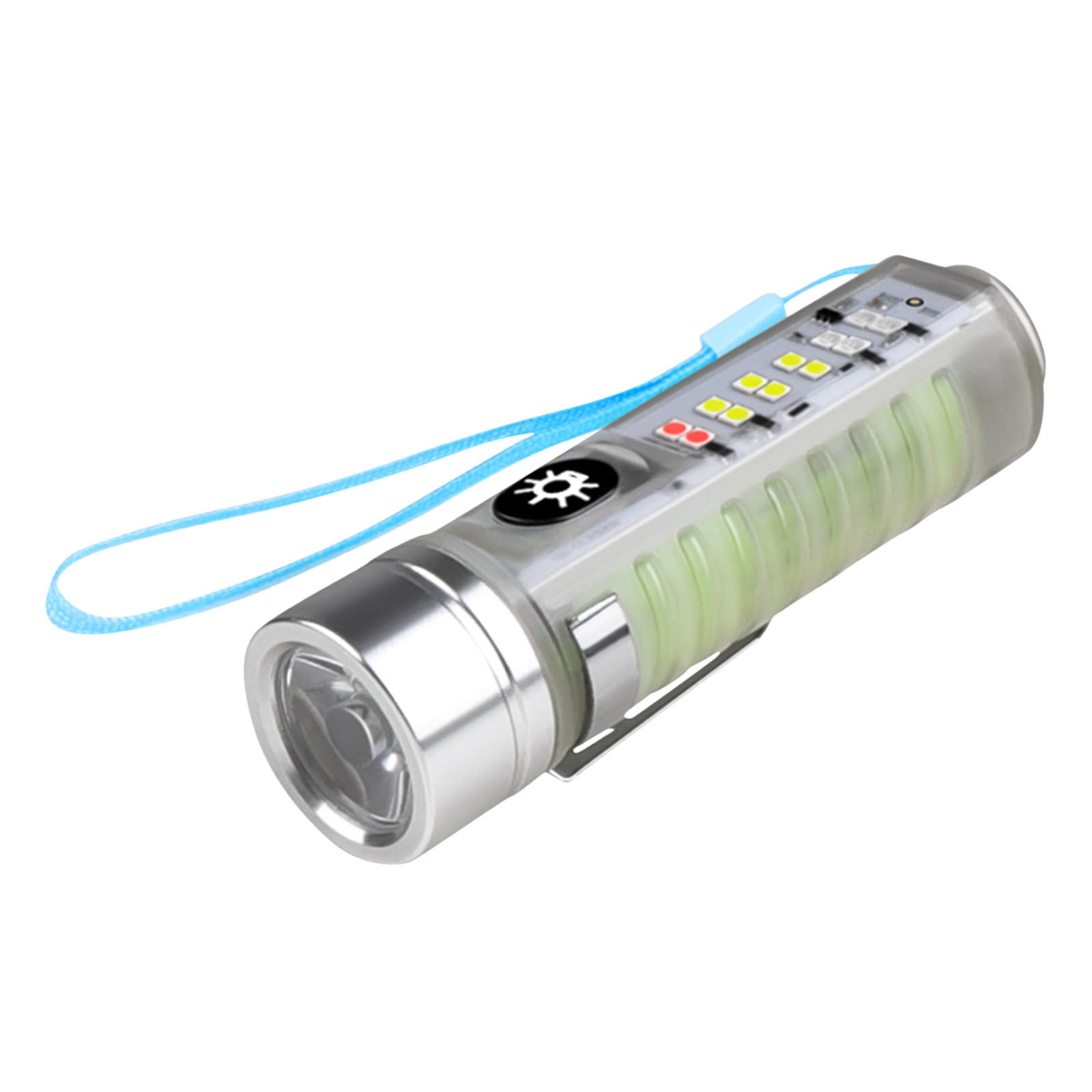 EUDIDV Portable Flashlight Transparent Flashlight With Pen Clip Magnet ...