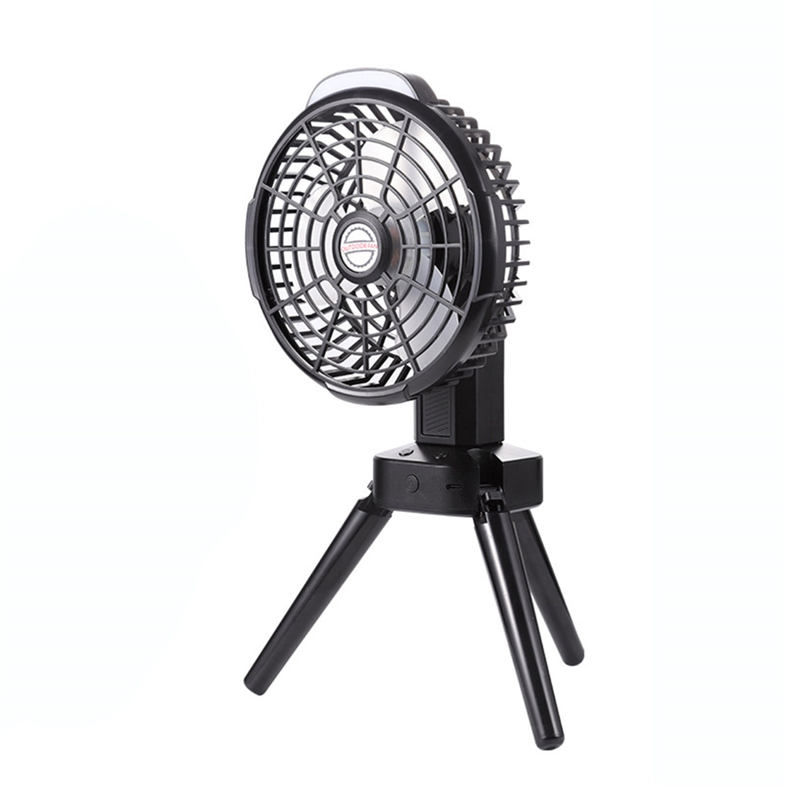 EUDIDV Portable Lighted Fans Shakeable Head Outdoor Fan Light, Large ...