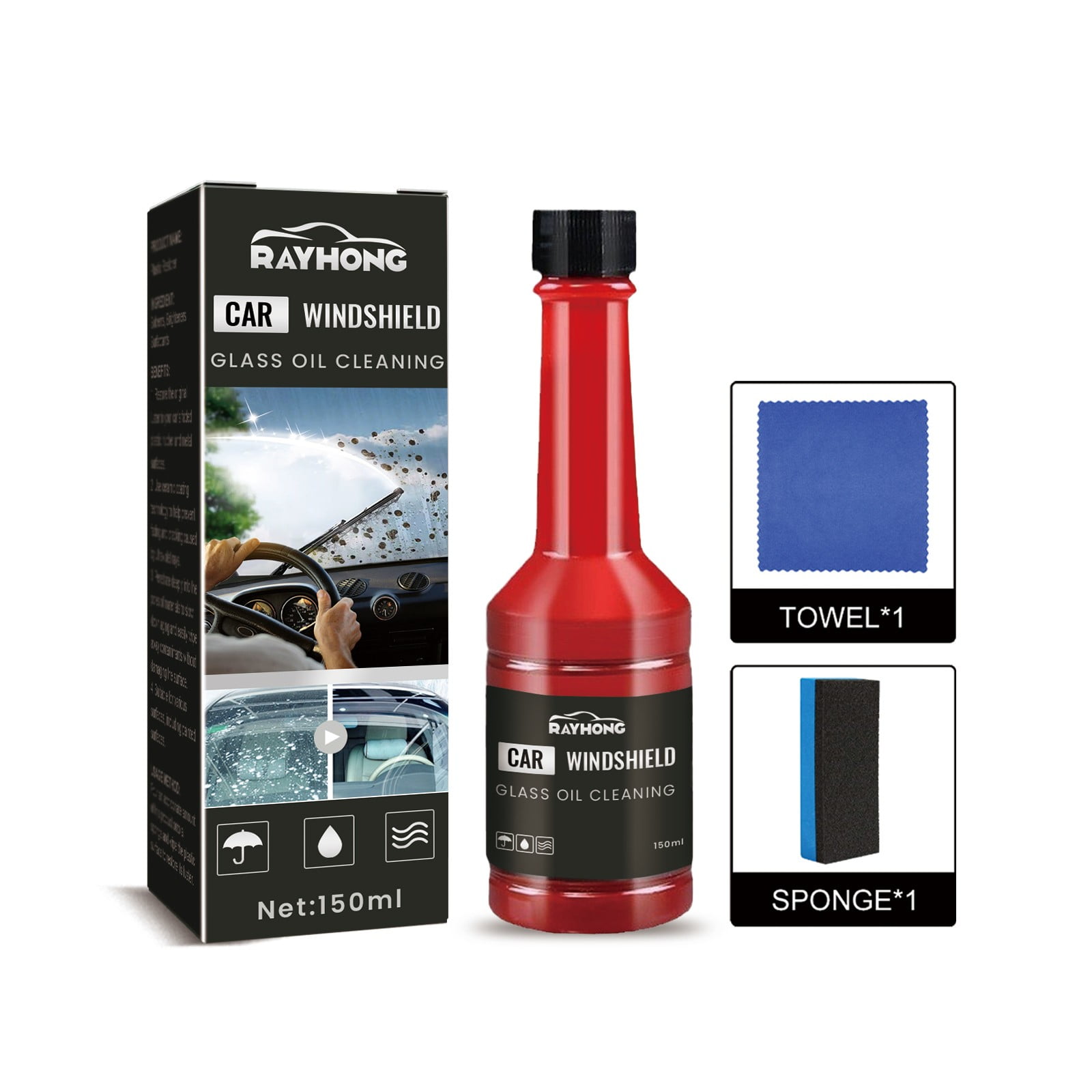 EUDIDV Powerful Glass Cleaner Oil Film Remover Car Windshield Cleaner ...