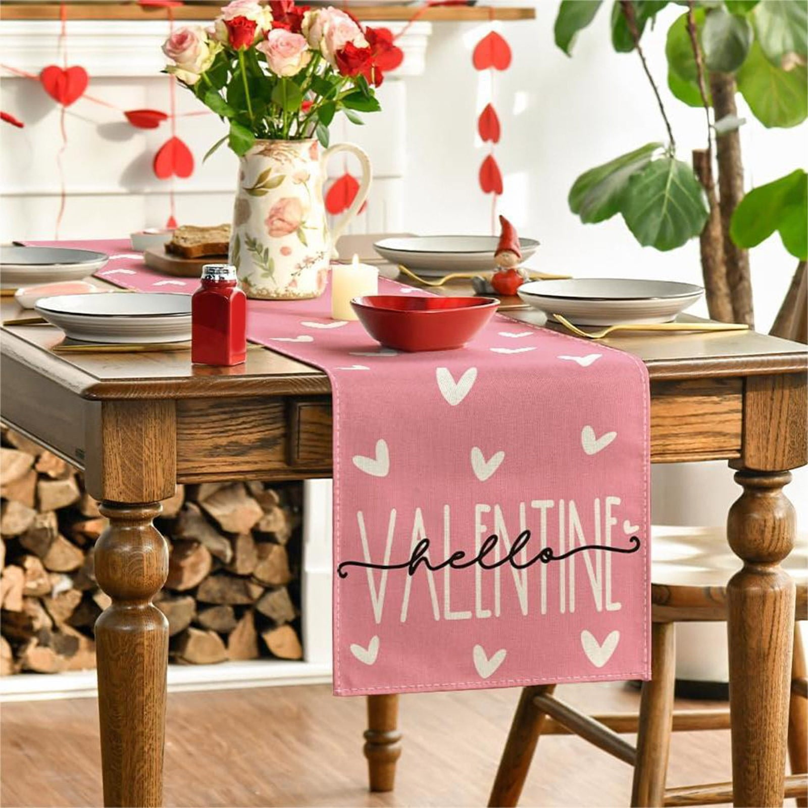 EUDIDV Romantic Presents Colorful Love Table Flag Valentine's Day ...
