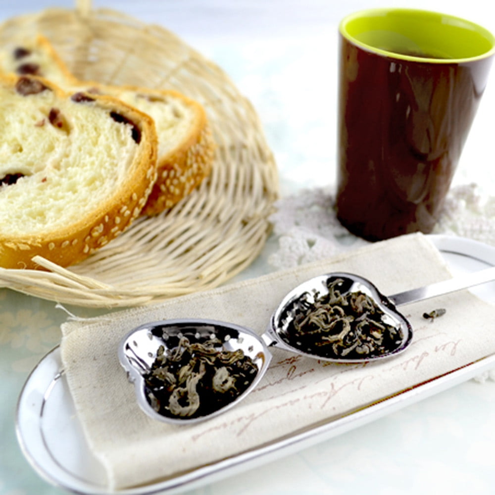 EUDIDV Serving Spoons Heart Shaped Stainless Steel Tea Leaf Filter ...