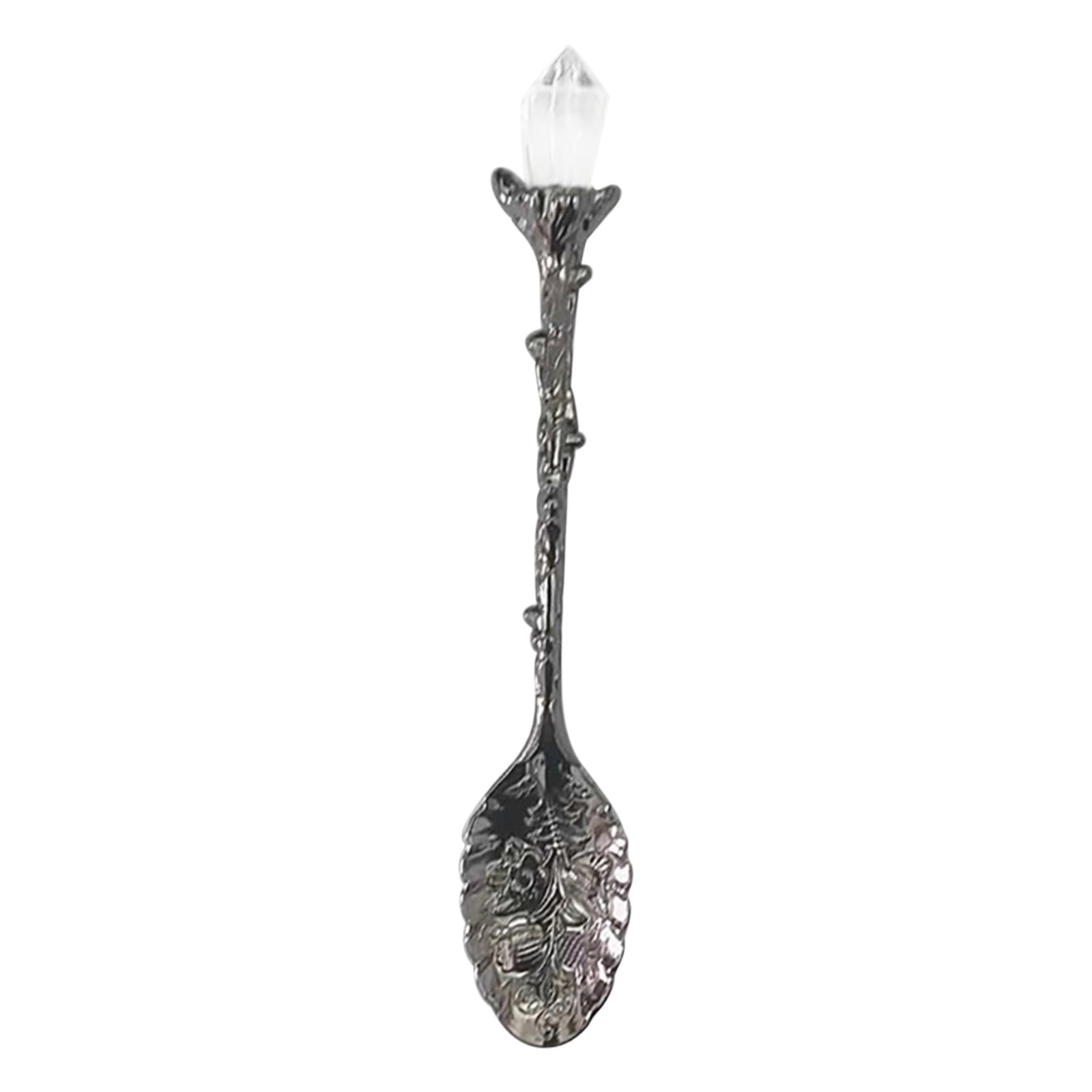 EUDIDV Serving Spoons Vintage Crystal Tea Spoon Vintage Crystal Head ...
