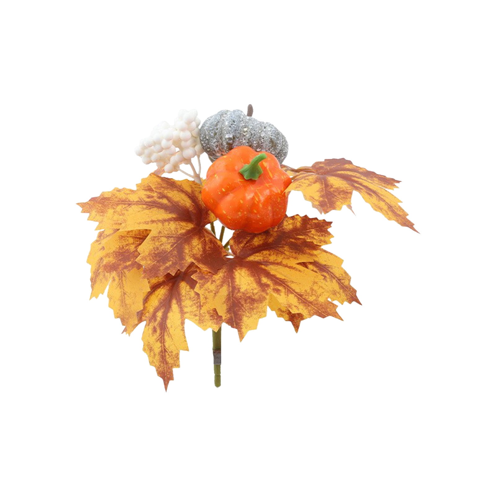 EUDIDV Spooky Halloween Ornaments Artificial Maple Leaf Pumpkin Bouquet ...