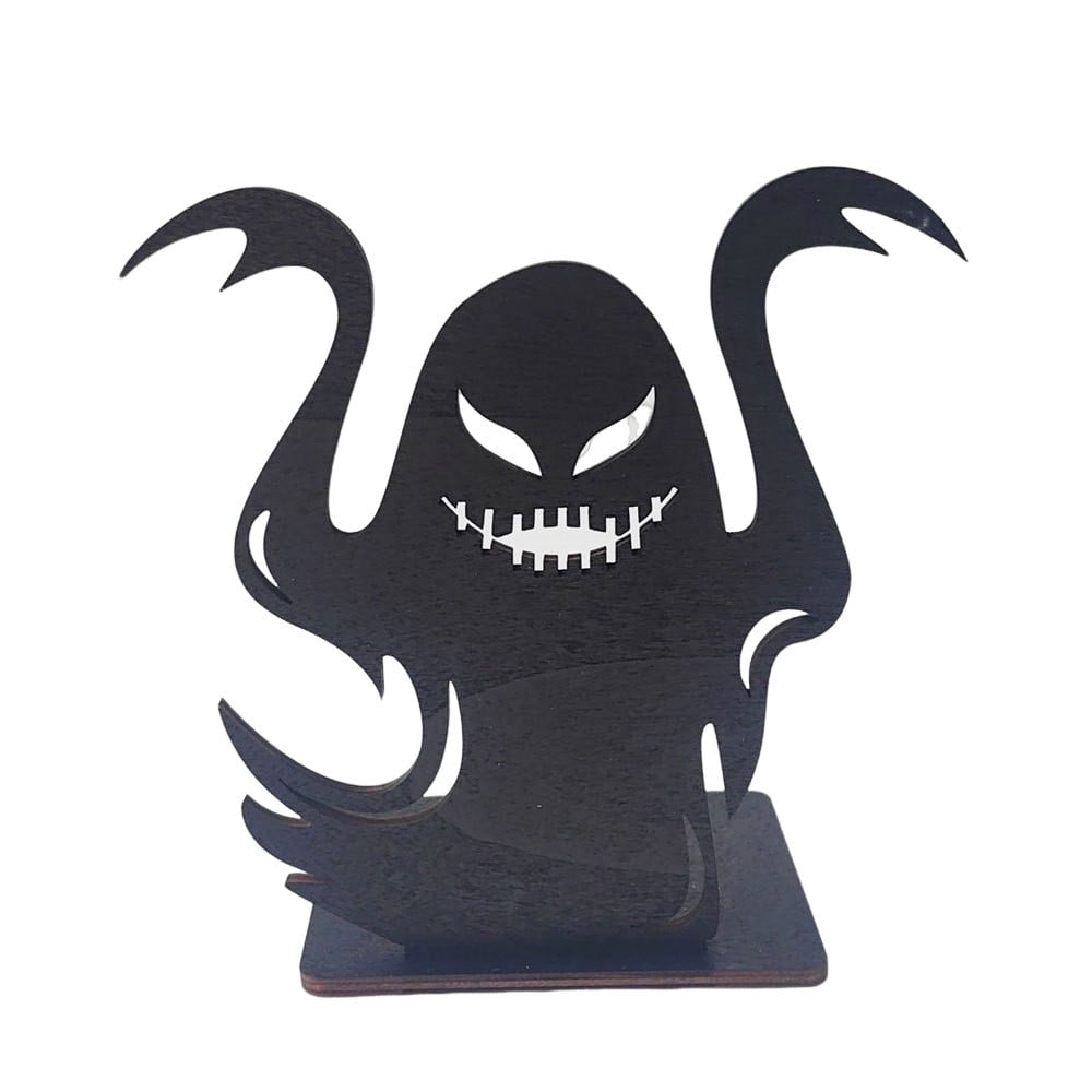 EUDIDV Spooky Halloween Ornaments Ghost-shaped Halloween Wooden Stage ...