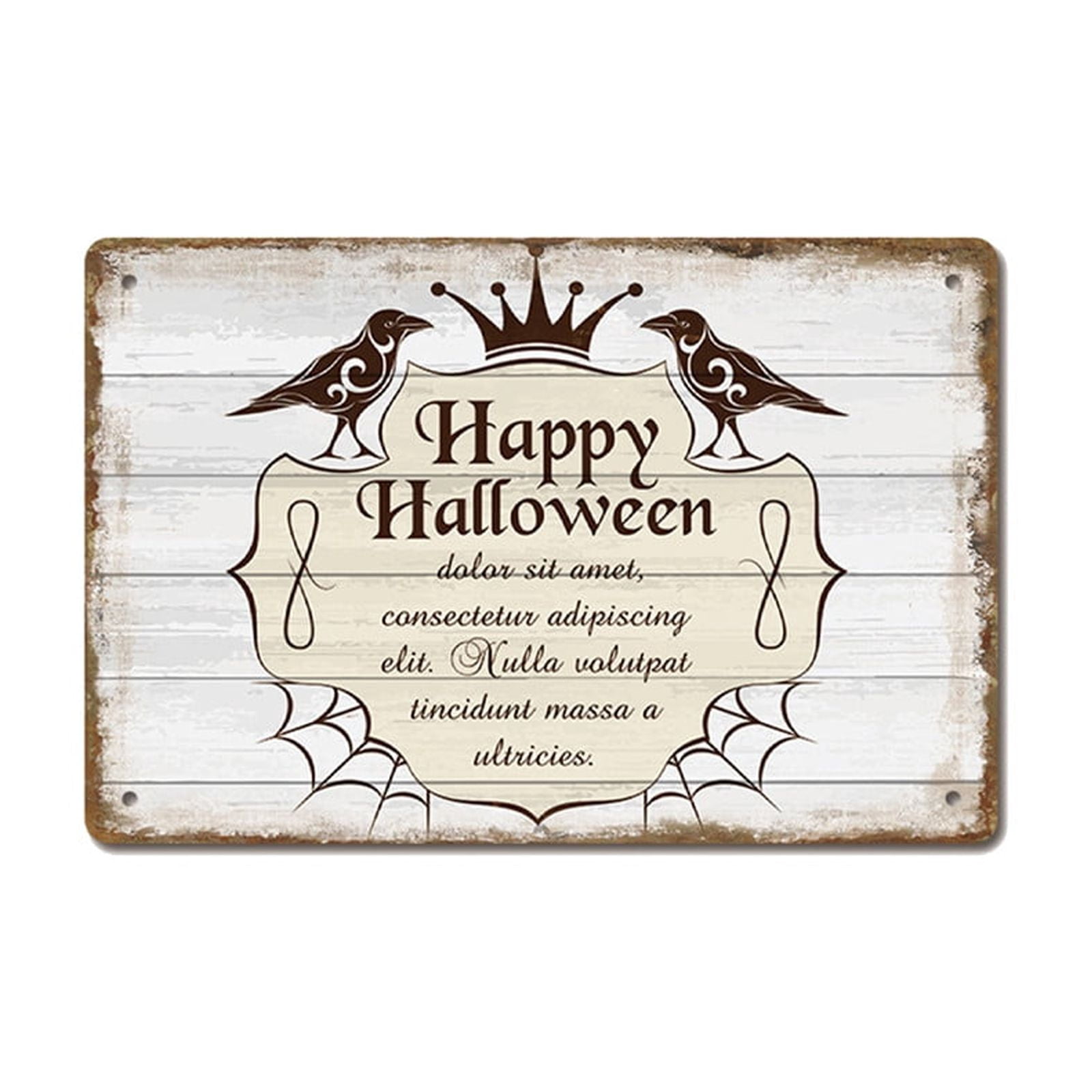 EUDIDV Spooky Halloween Ornaments Halloween Retro Tin Signs Vintage ...