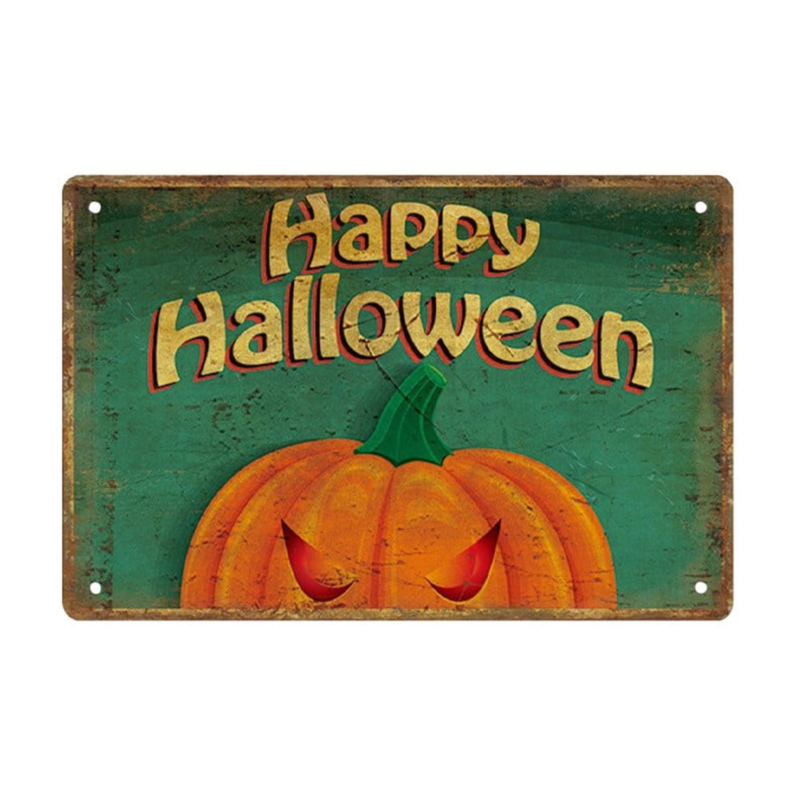 EUDIDV Spooky Halloween Ornaments Halloween Retro Tin Signs Vintage ...