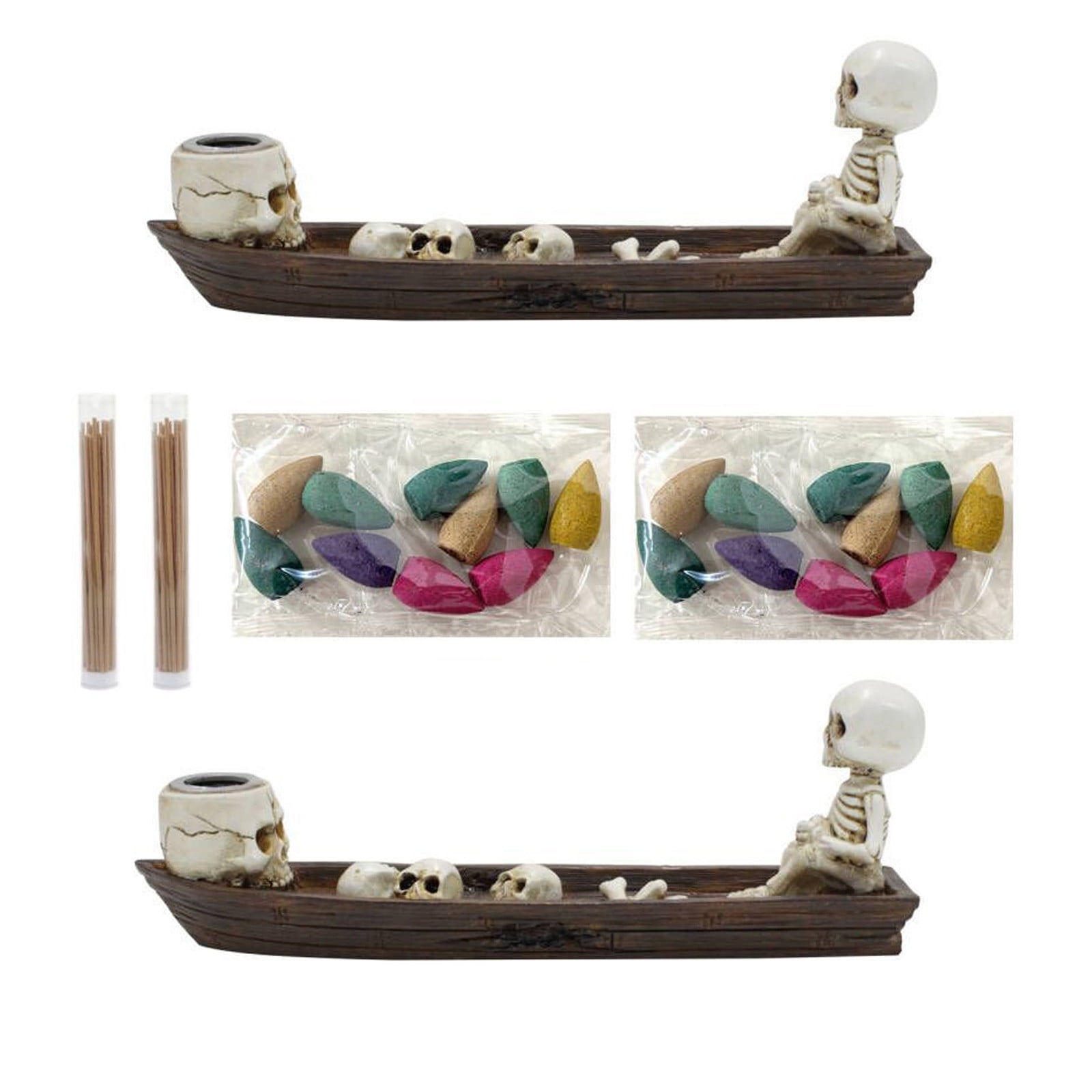 EUDIDV Spooky Halloween Ornaments Halloween Skull Fishing Boats ...