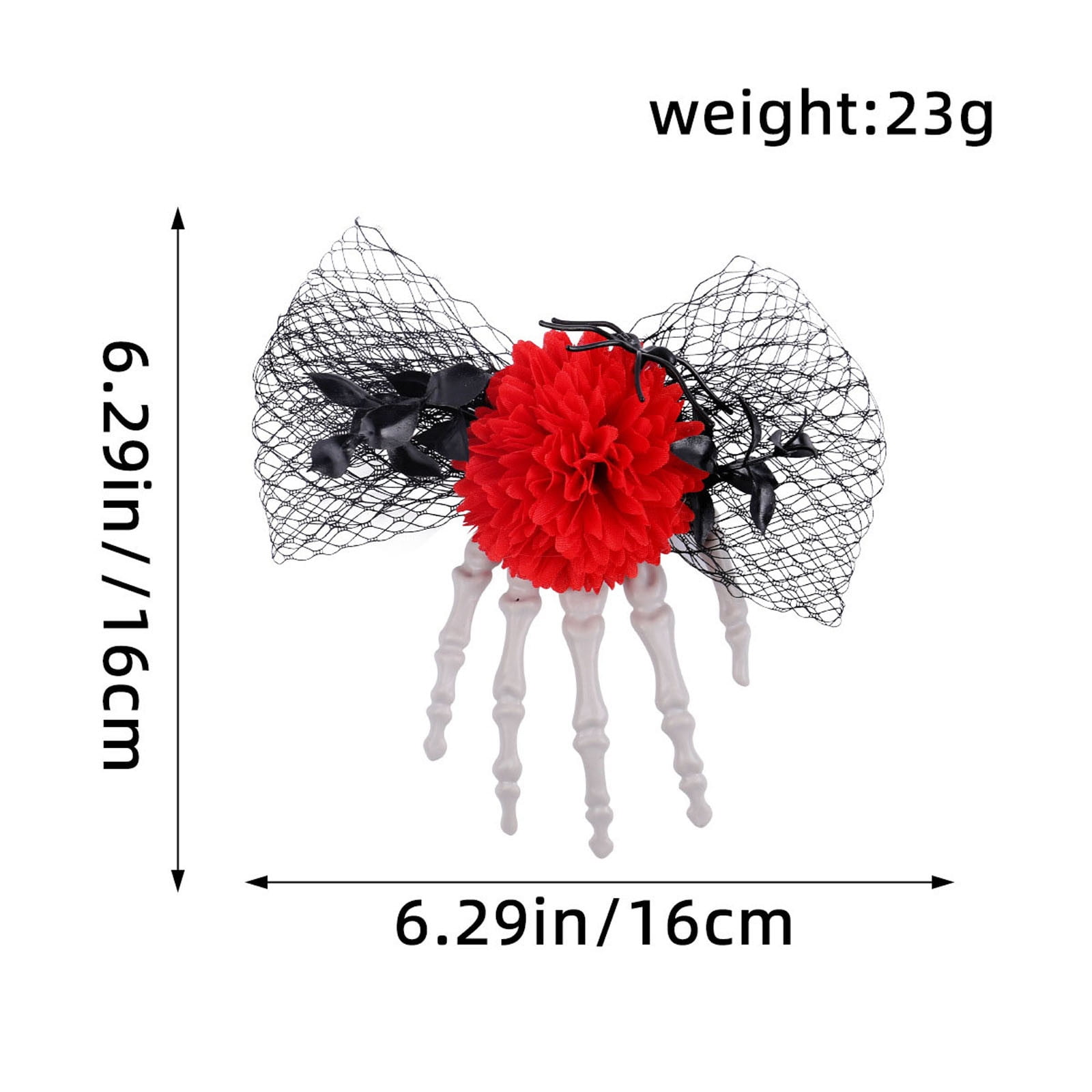 EUDIDV Spooky Halloween Ornaments Horror Skeleton Hand Rose Hair Clip ...