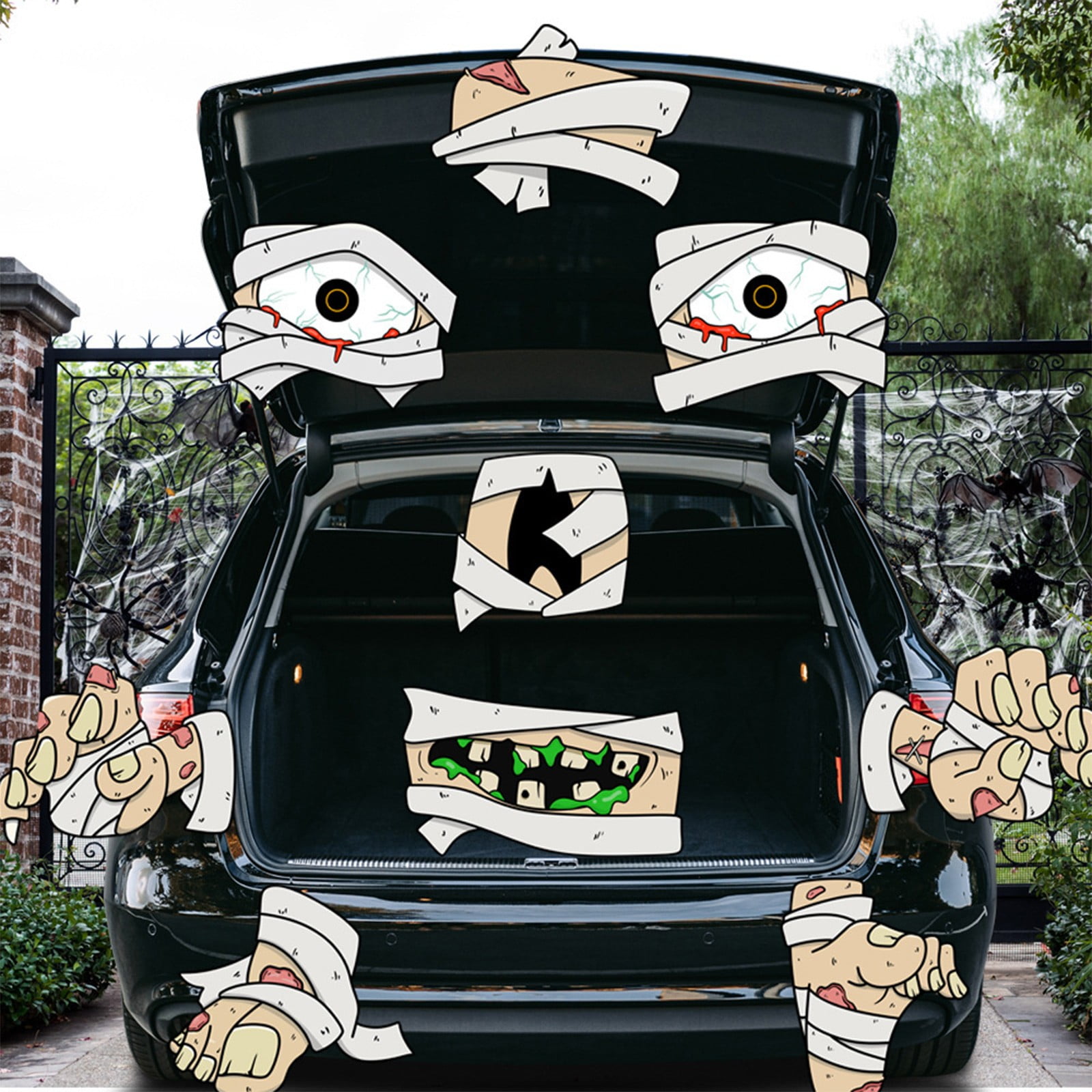 EUDIDV Spooky Halloween Ornaments Halloween Mummy Monsters Garage Door ...