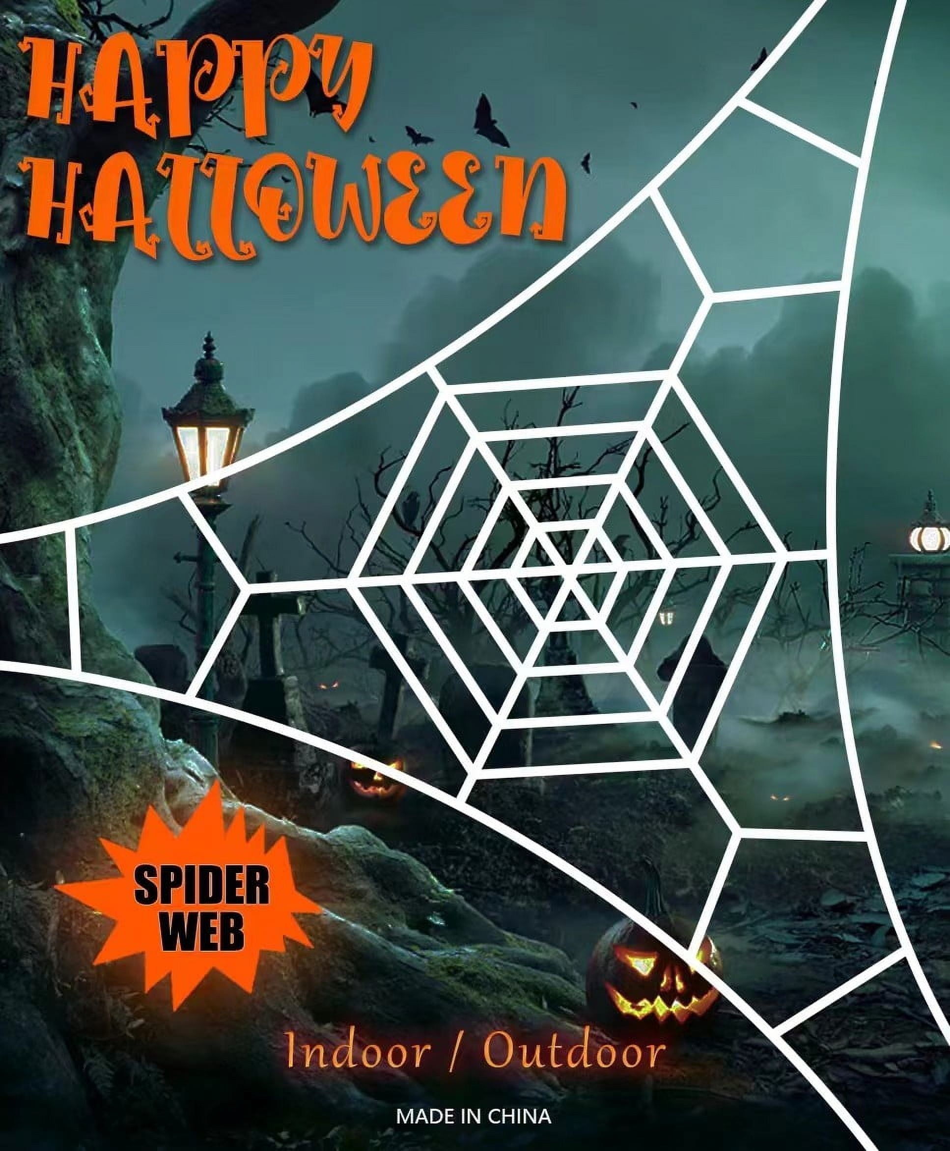 EUDIDV Spooky Ornaments Spider Webs Halloween Decorations Outdoor White ...