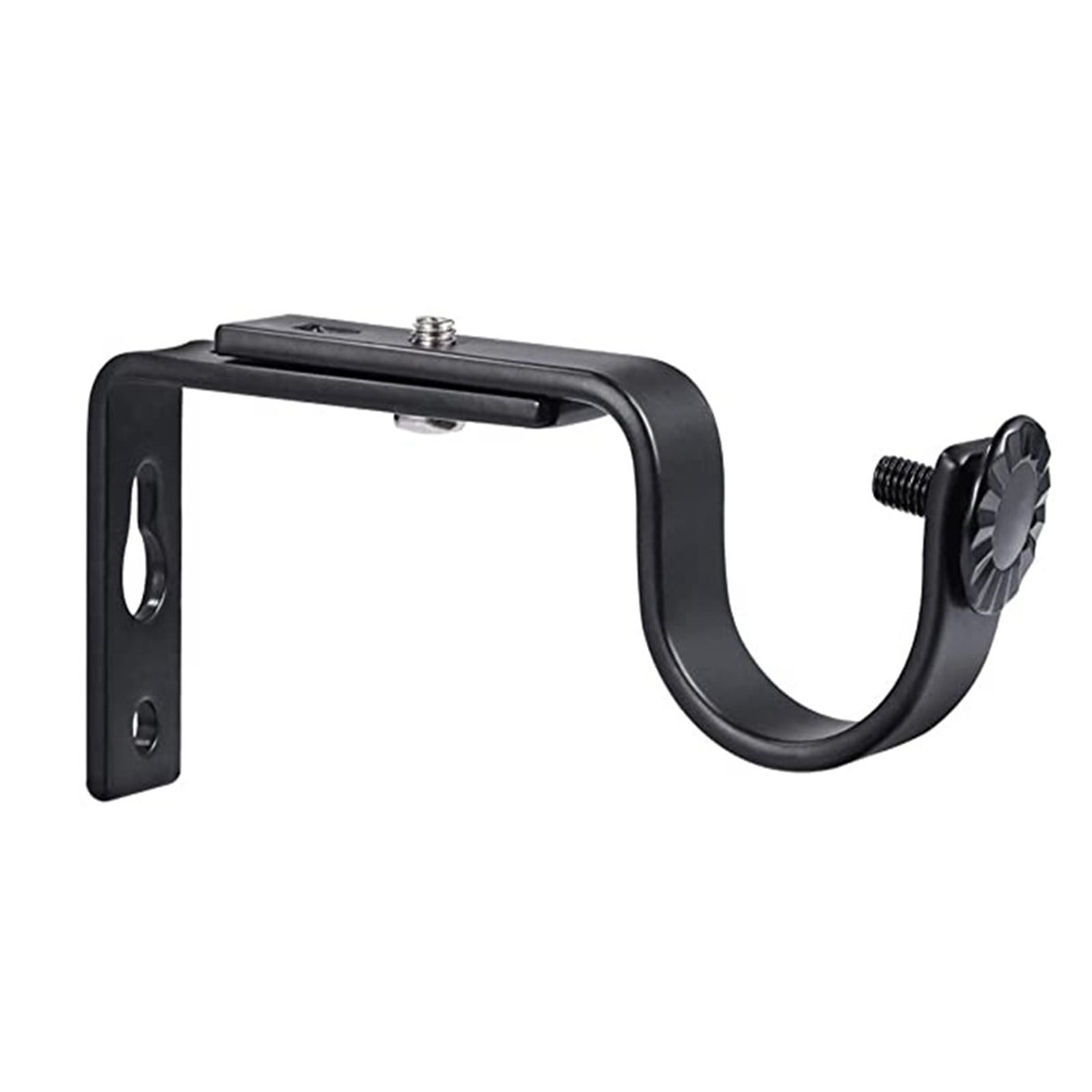 EUDIDV Stylish Drape Curtain Black Retractable Bracket Curtain Rod ...