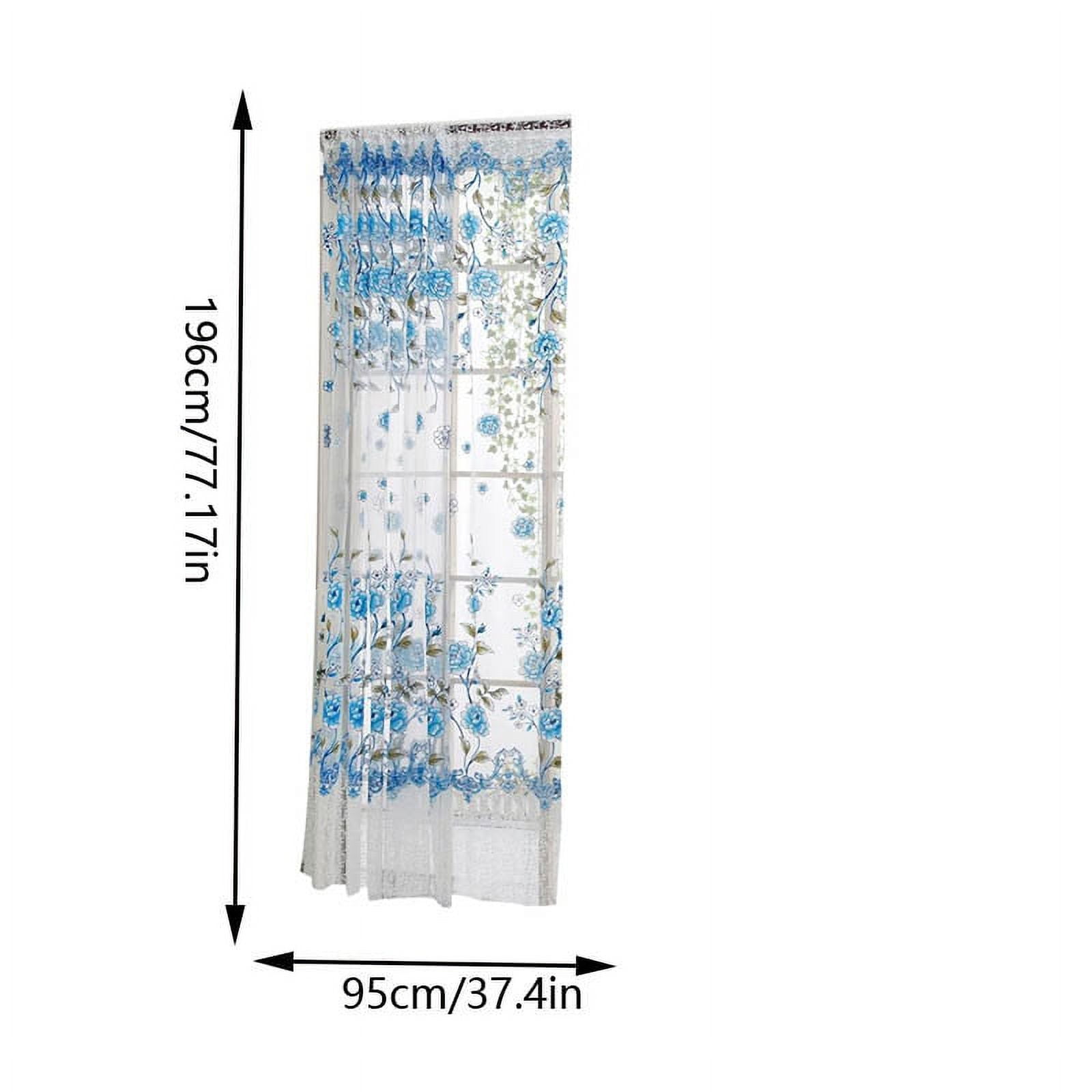 EUDIDV Stylish Drape Peony Sheer Curtain Tulle Window Voile Drape ...