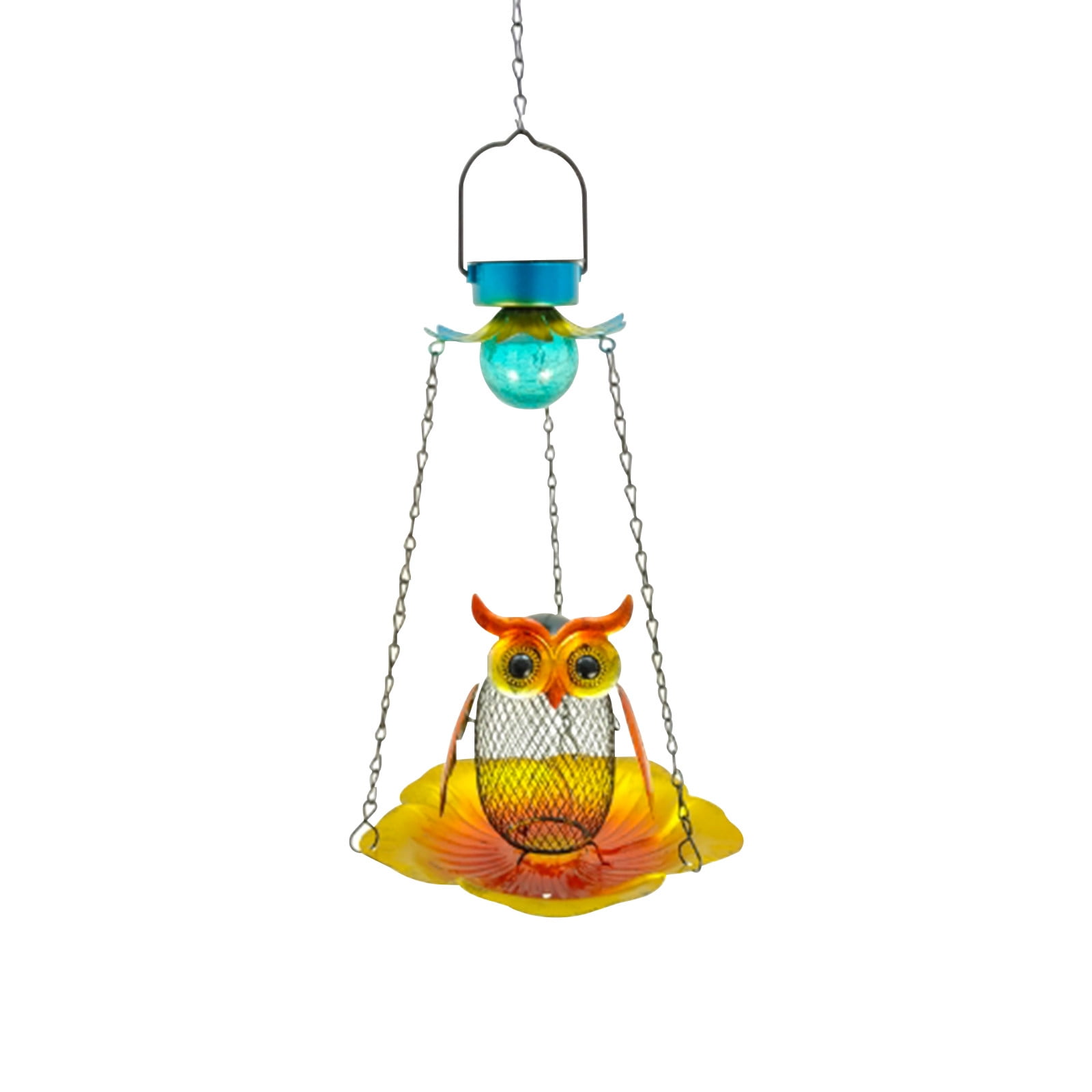 EUDIDV Suet Bird Feeder Outdoor Solar Hanging Owl Bird Feeder Wrought ...