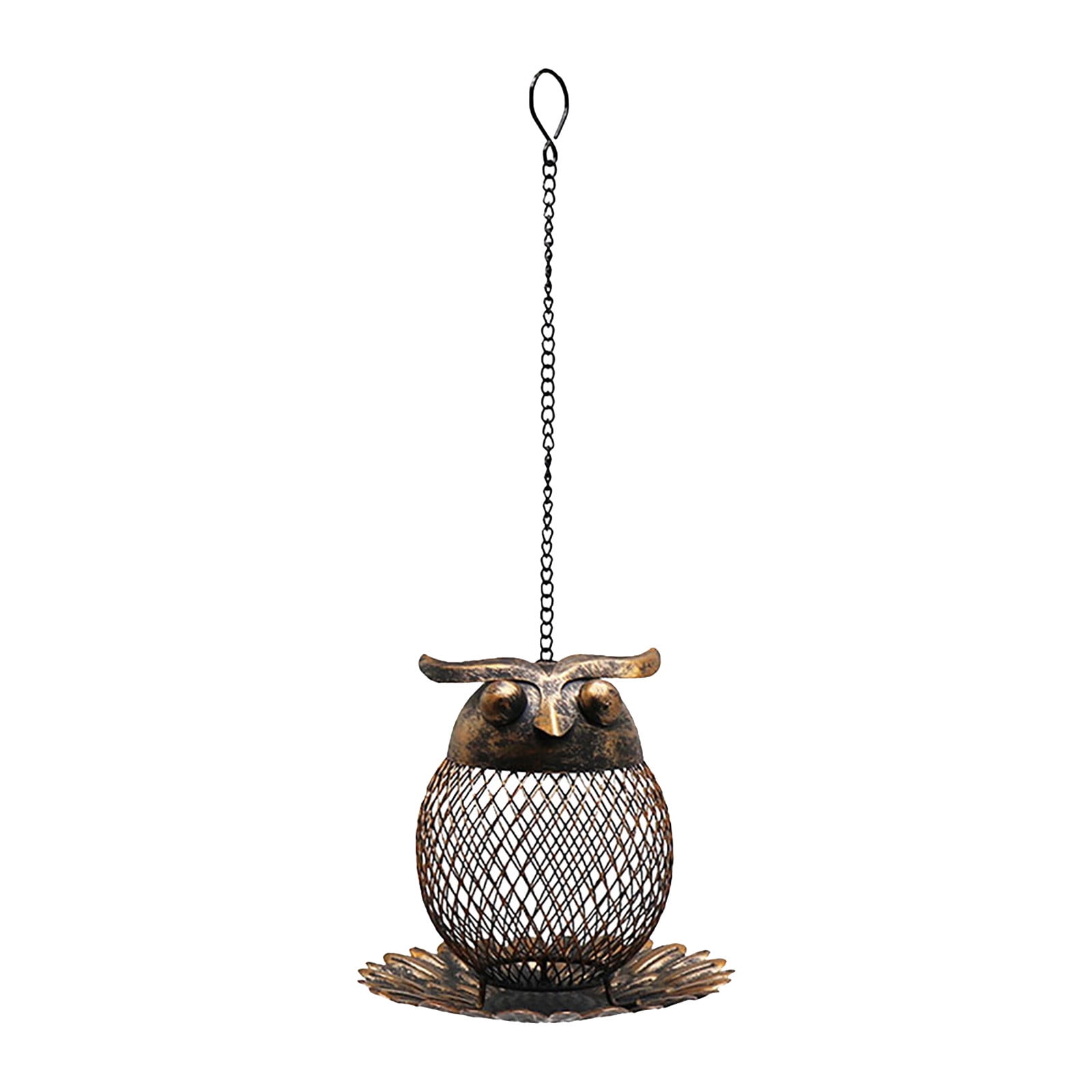 EUDIDV Suet Bird Feeder Wrought Iron Owl Hollow Hummingbird Feeder Bird ...