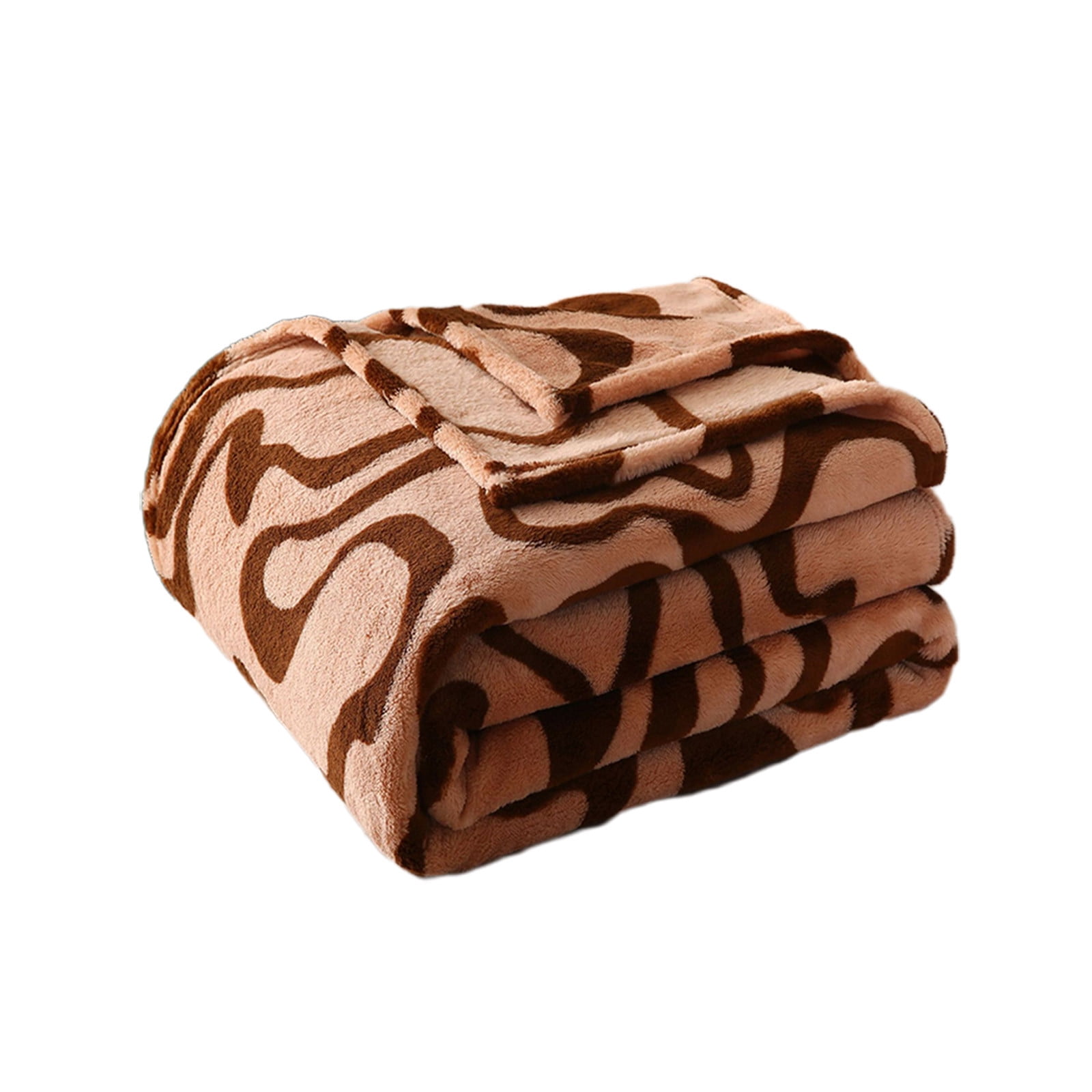 EUDIDV Thermal Blanket Thickened Stripe Series Coral Velvet Blanket ...