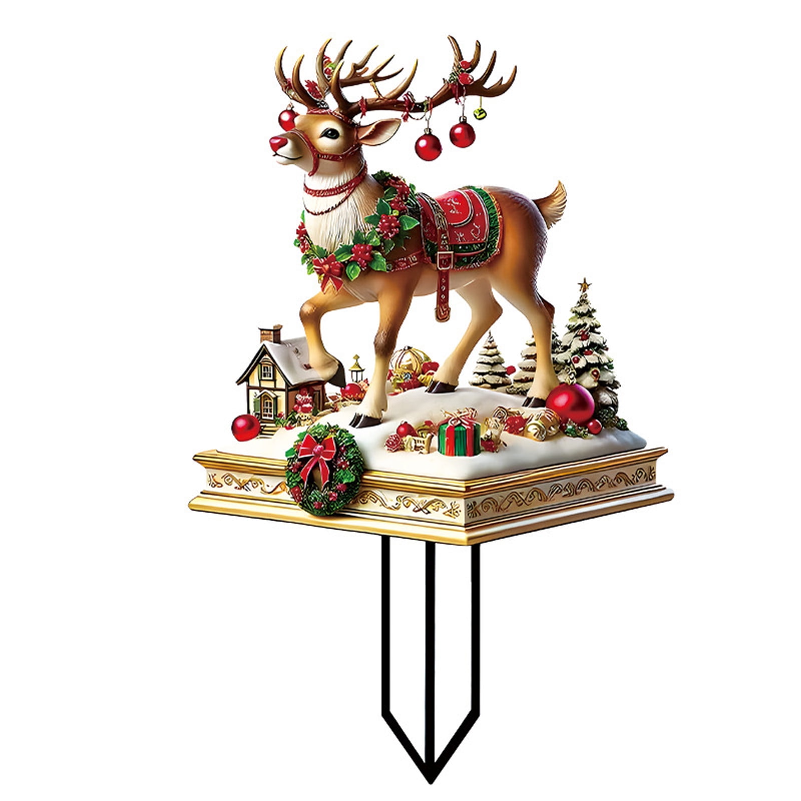 EUDIDV Xmas Decor Forest Elves And Deer Garden Pile Card Acrylic Garden ...