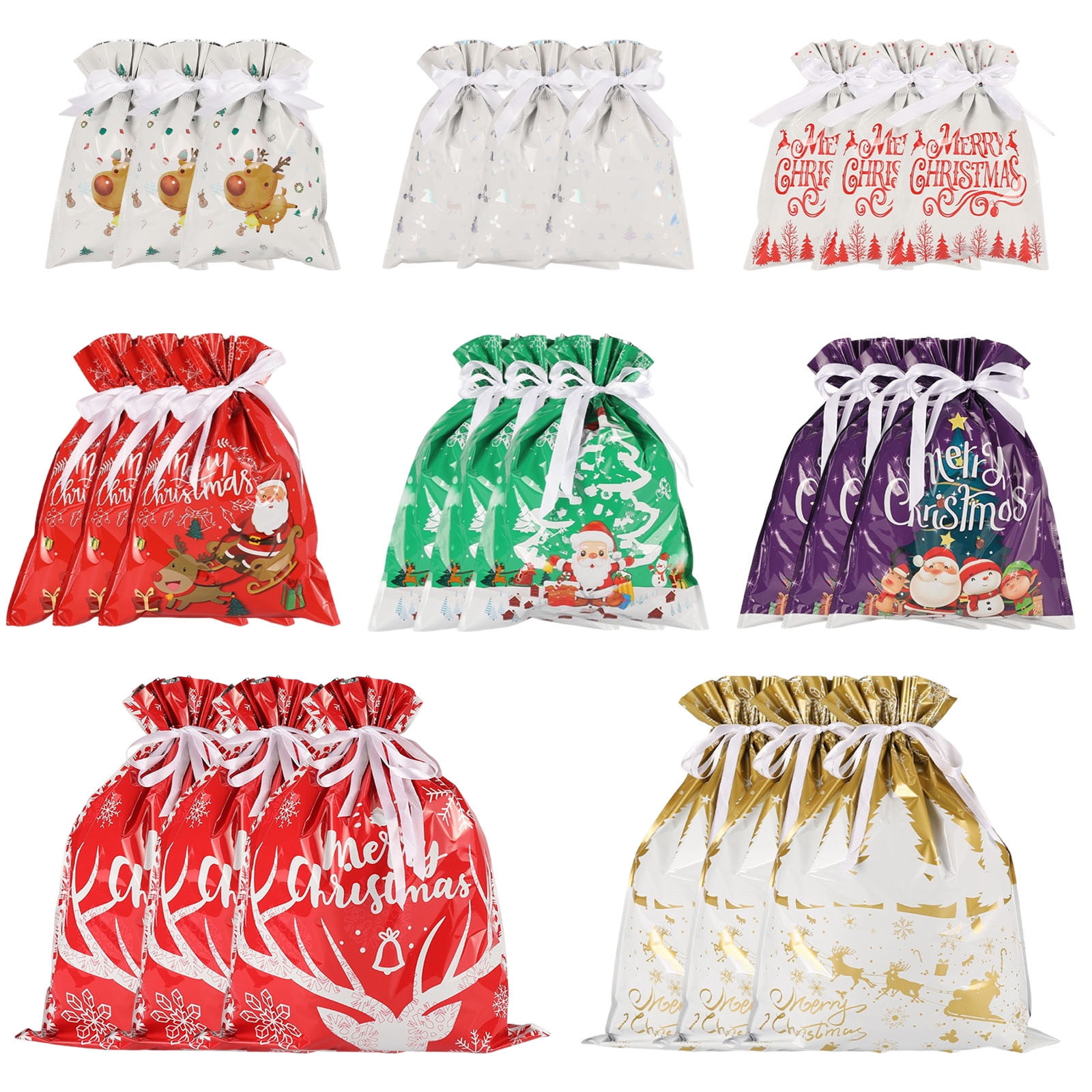 EUDIDV Xmas Tree Decor 24pcs Christmas Drawstrings Gift Bags 2024 New ...