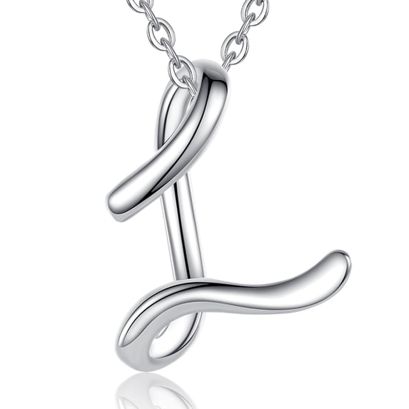 EUDORA Sterling Silver L Initial Necklaces, Script Letter Alphabet ...