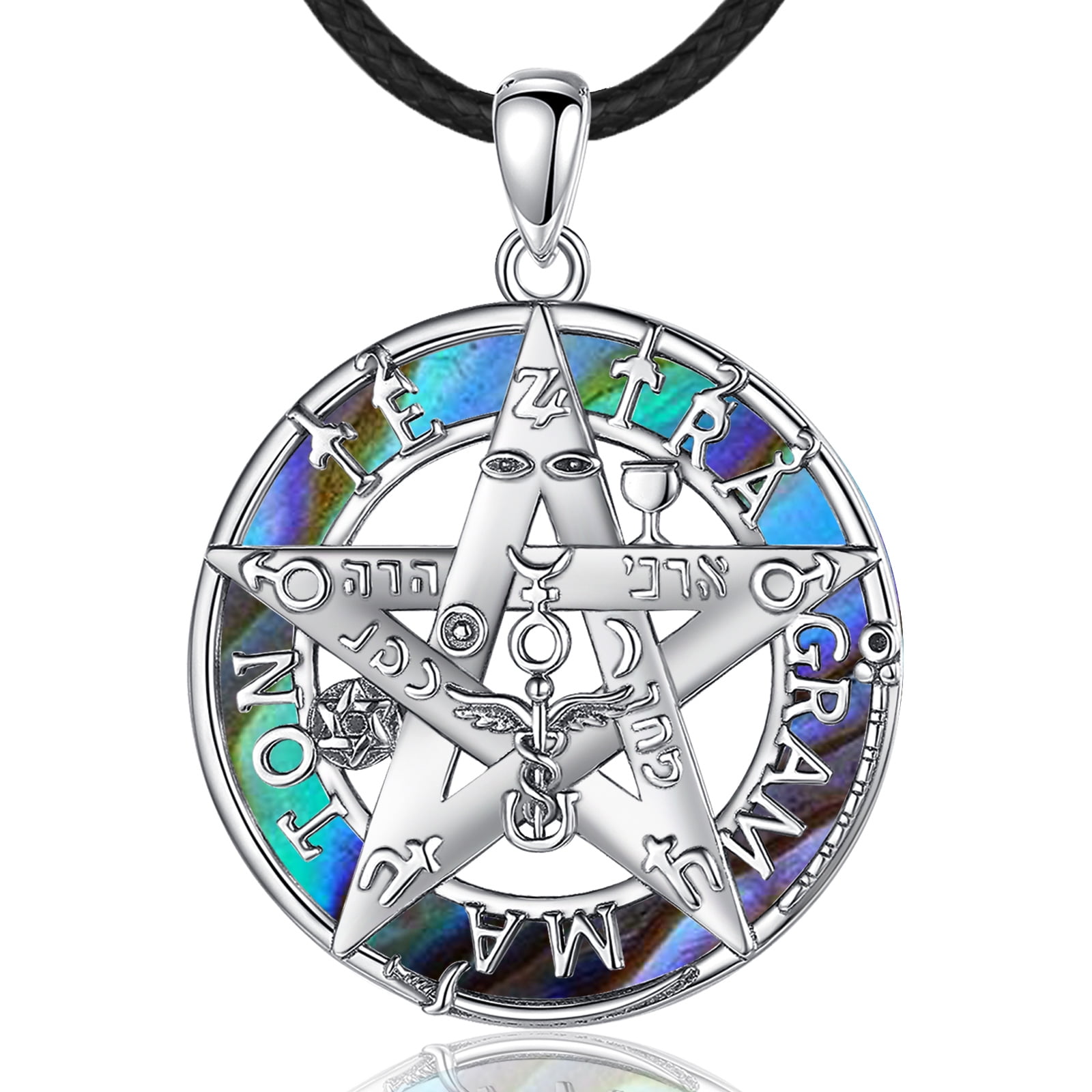 EUDORA Sterling Silver Pentagram Tetragrammaton Amulet Protection ...
