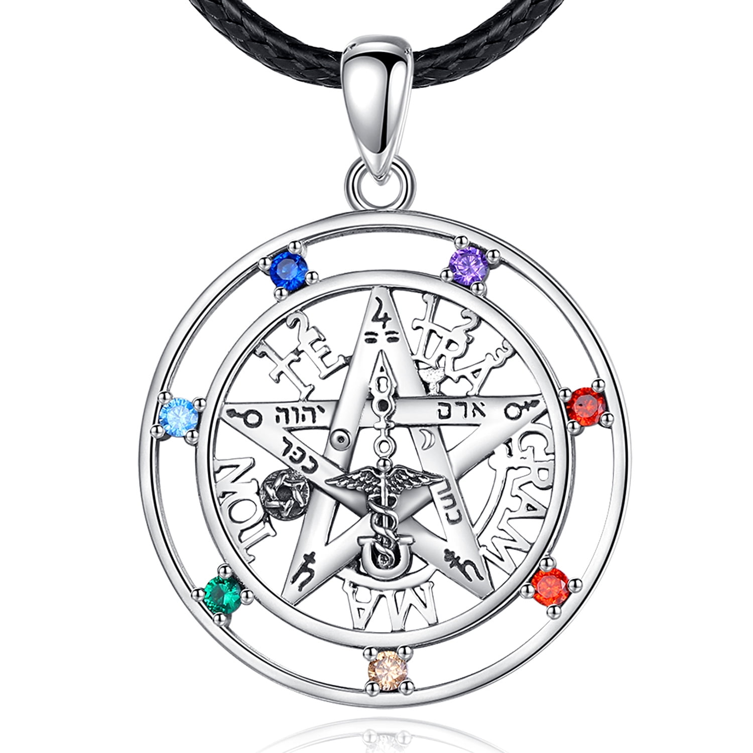 EUDORA Sterling Silver Pentagram Tetragrammaton Chakra Amulet ...