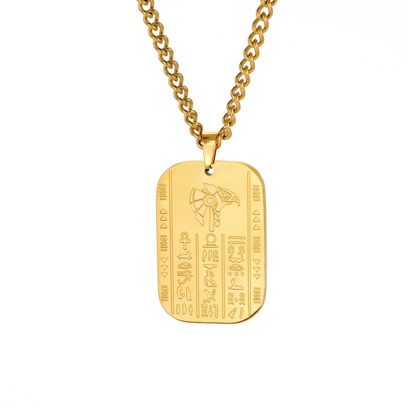 EUEAVAN Gold Ancient Egyptian Symbol Murals Pendant Necklace Stainless ...