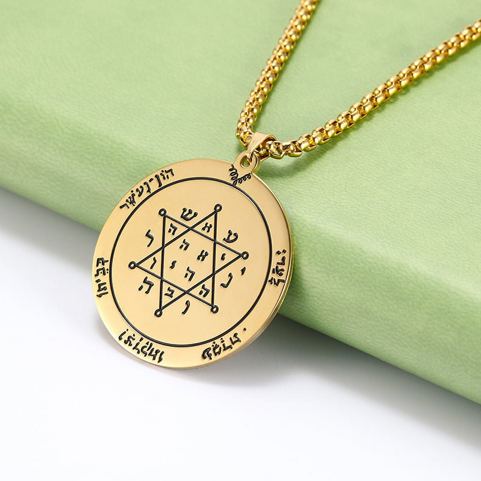EUEAVAN Pentacle of Jupiter Seal of Solomon Amulet Hexagram Stainless ...
