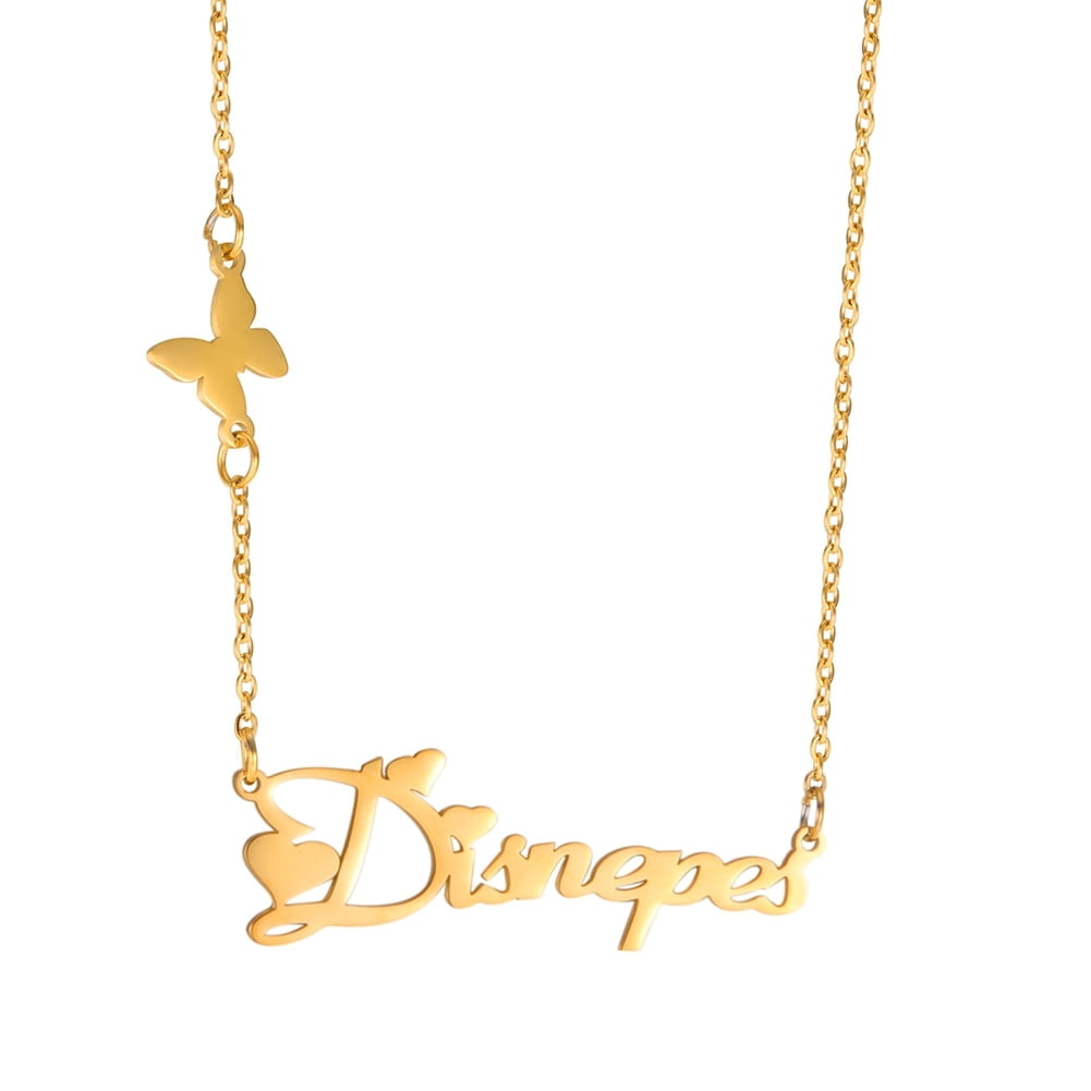 EUEAVAN Personalized Custom Name Necklace With Butterfly For Women ...