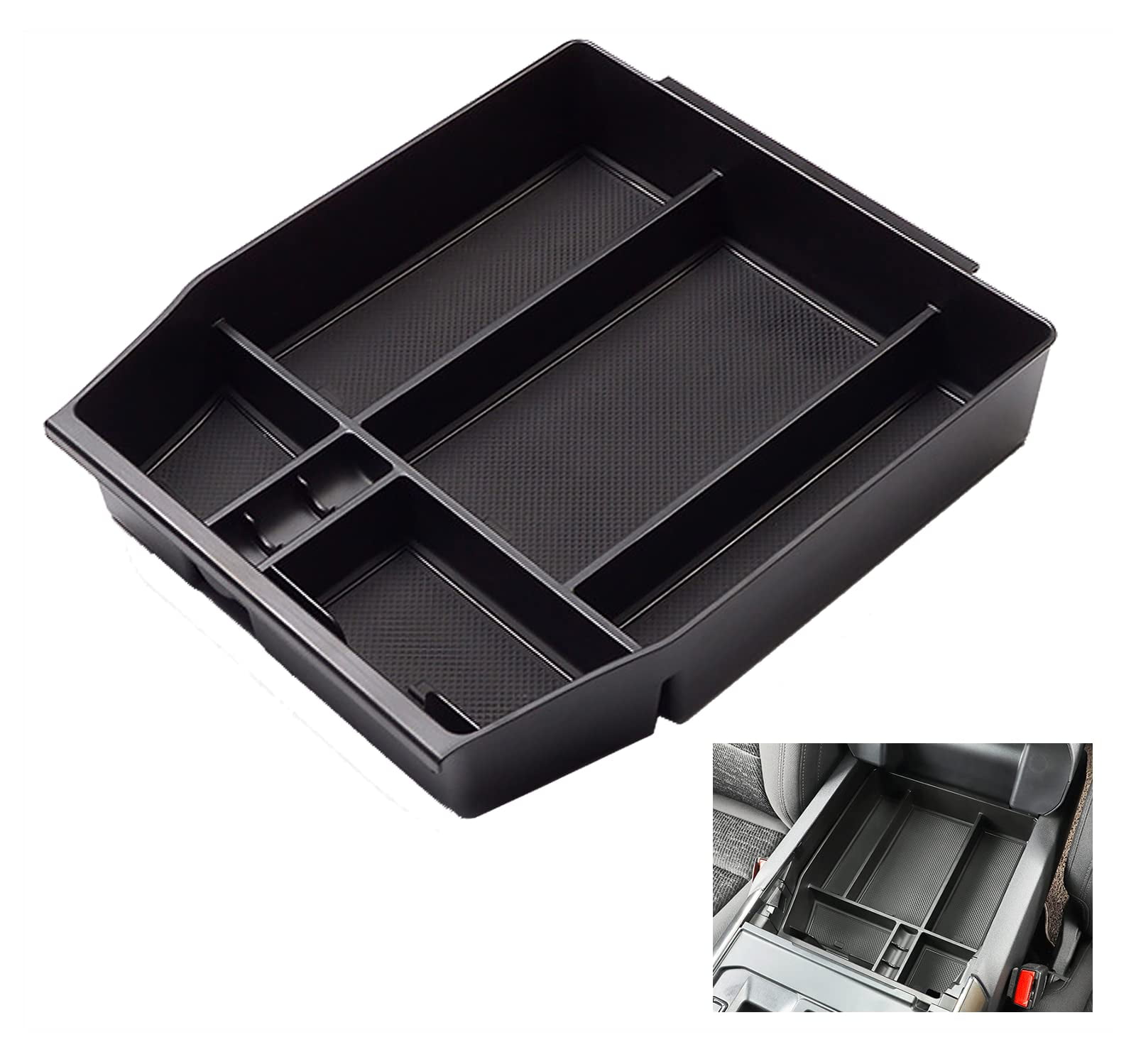 EUEKY 2024 2023 2022 2021 F150 Center Console Organizer Tray Storage ...