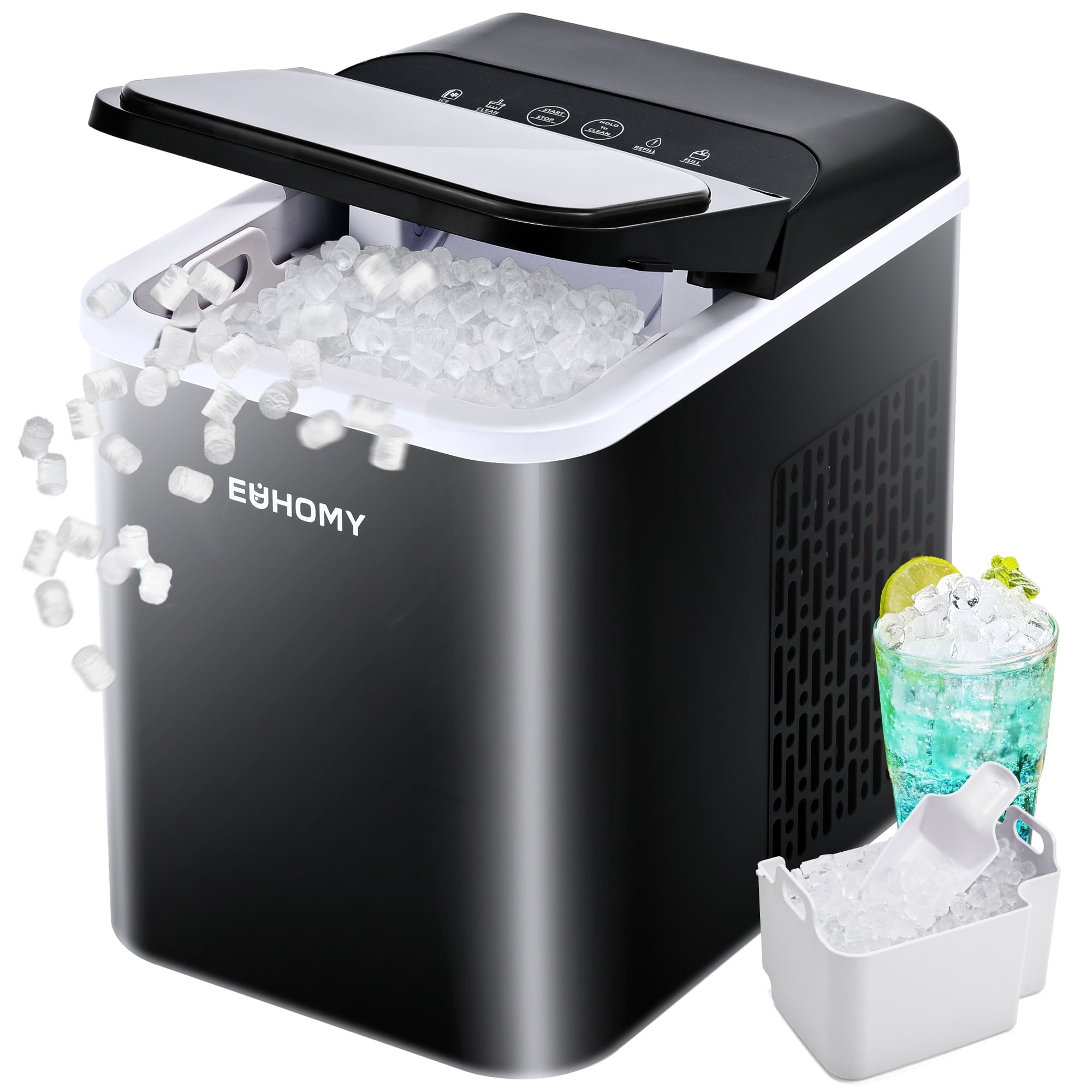 EUHOMY 35lbs/24H Nugget Ice Maker Countertop, Pebble Ice Maker Machine ...