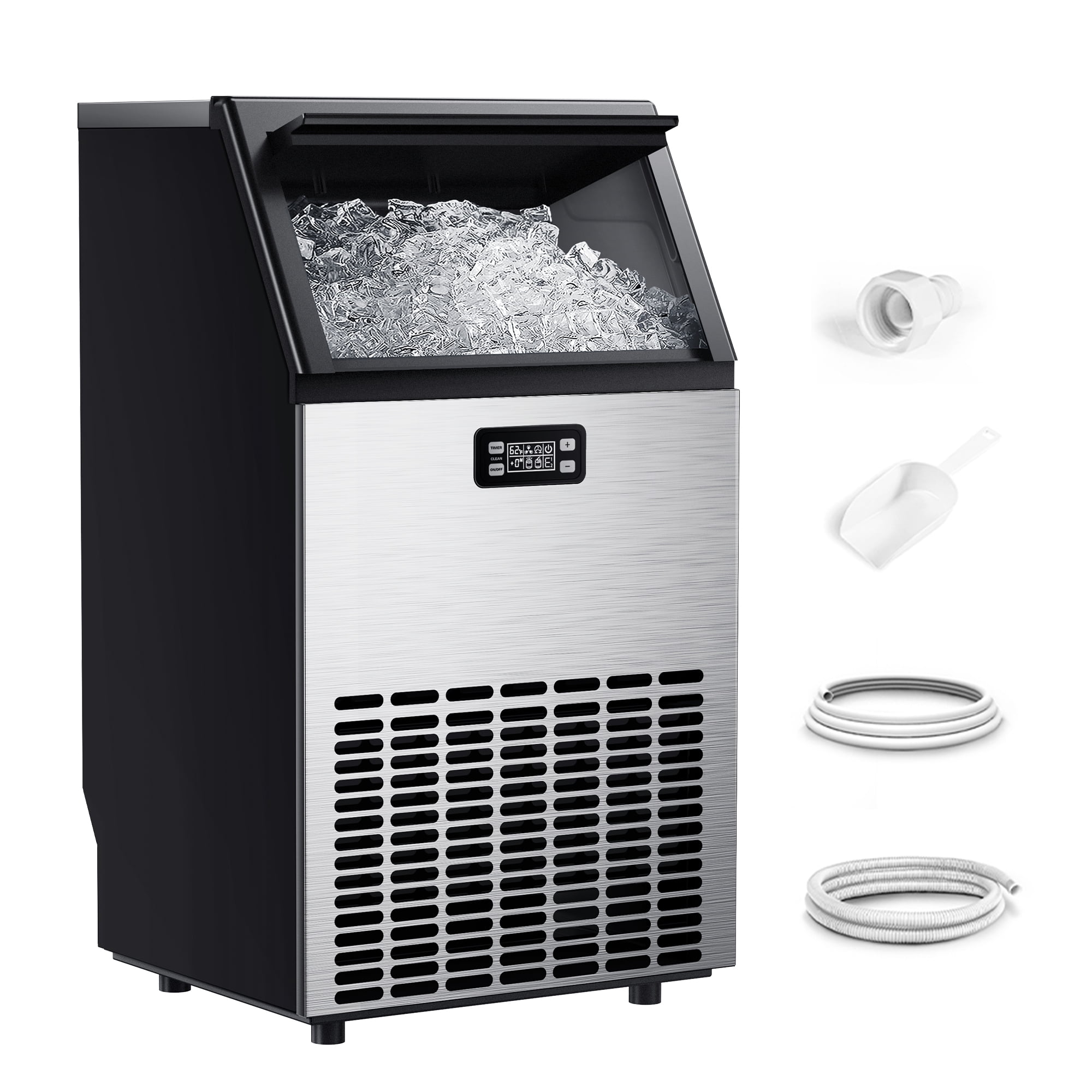 EUHOMY Commercial Ice Maker Machine, 99lbs/24H Stainless Steel Under ...