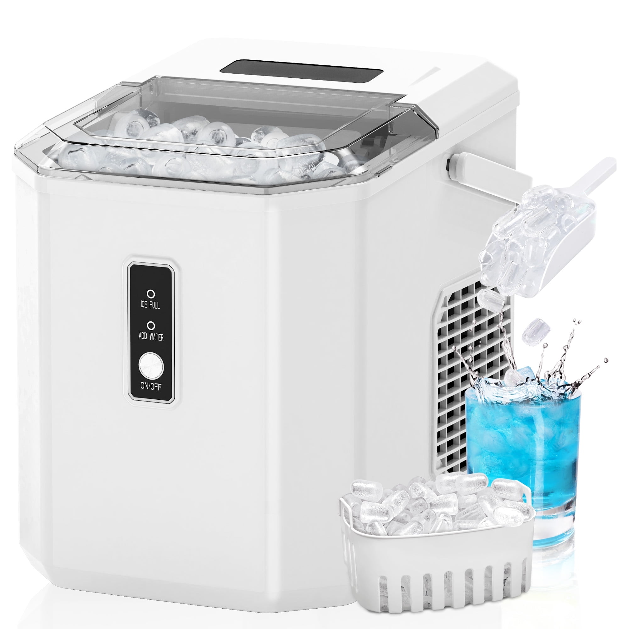 EUHOMY Ice Maker Portable Countertop 26 lbs/24H with Self-Cleaning, 9 ...
